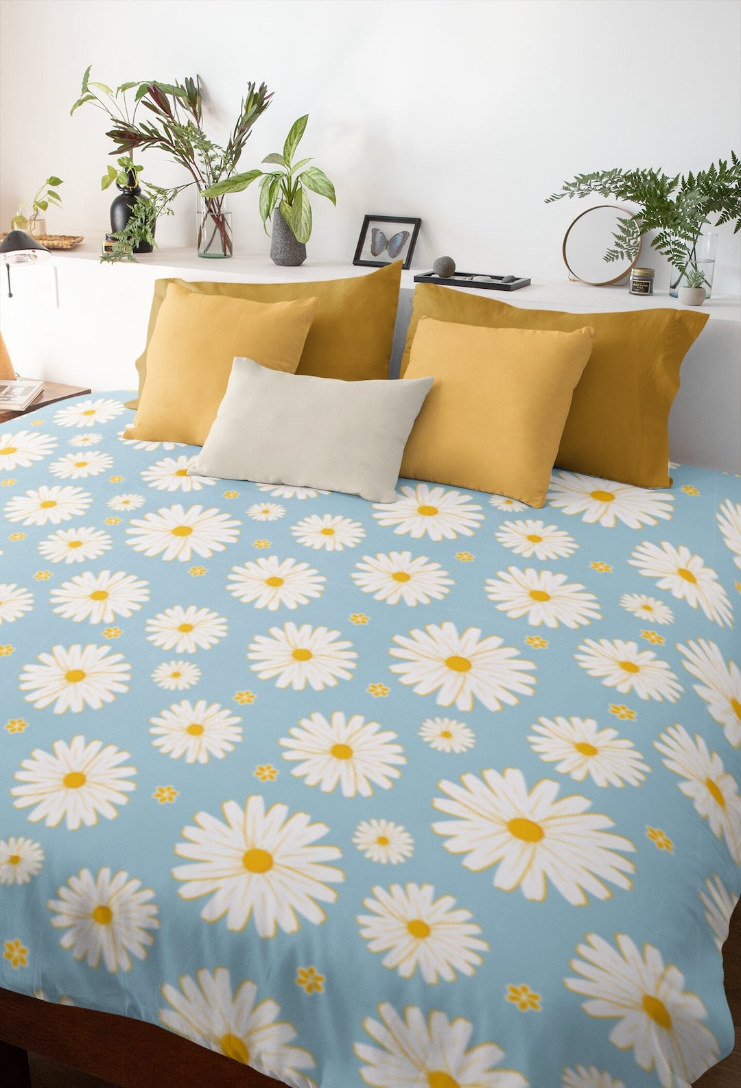 Comforter, Daisy, Light Blue, Floral Bedding - Etsy