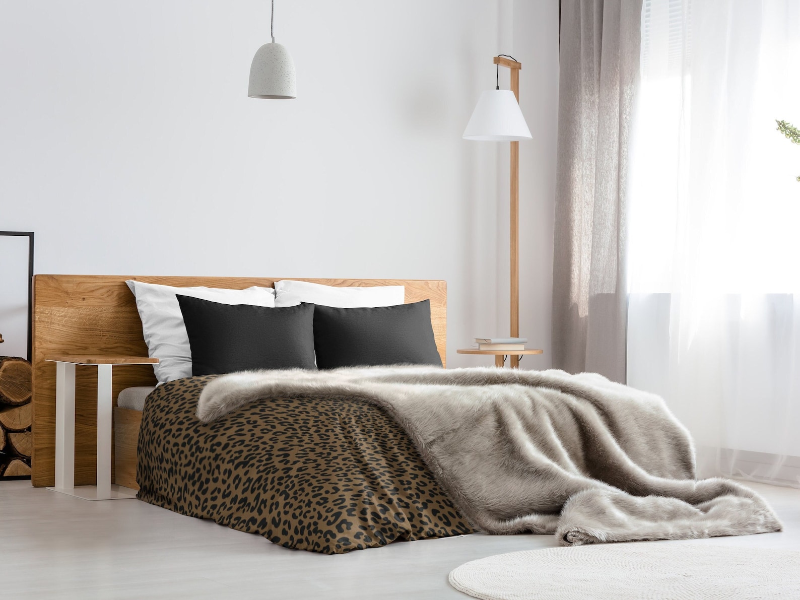 Cheetah Comforter, Animal Print, Black and Brown Bedding - Etsy