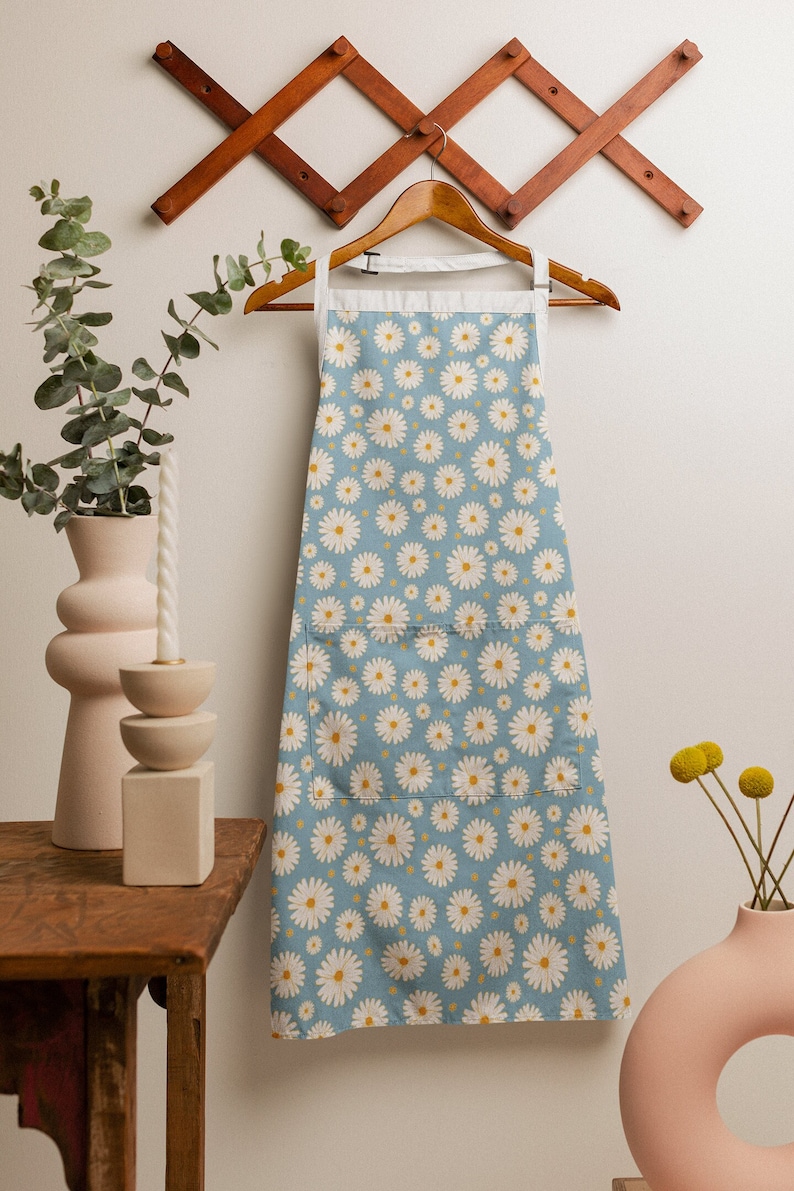 Apron, Daisy, Blue - Etsy