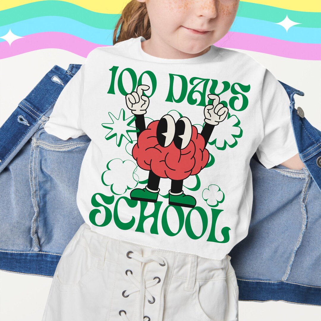Retro Groovy 100 Days of School SVG PNG, Silhouette Cricut Cut File ...