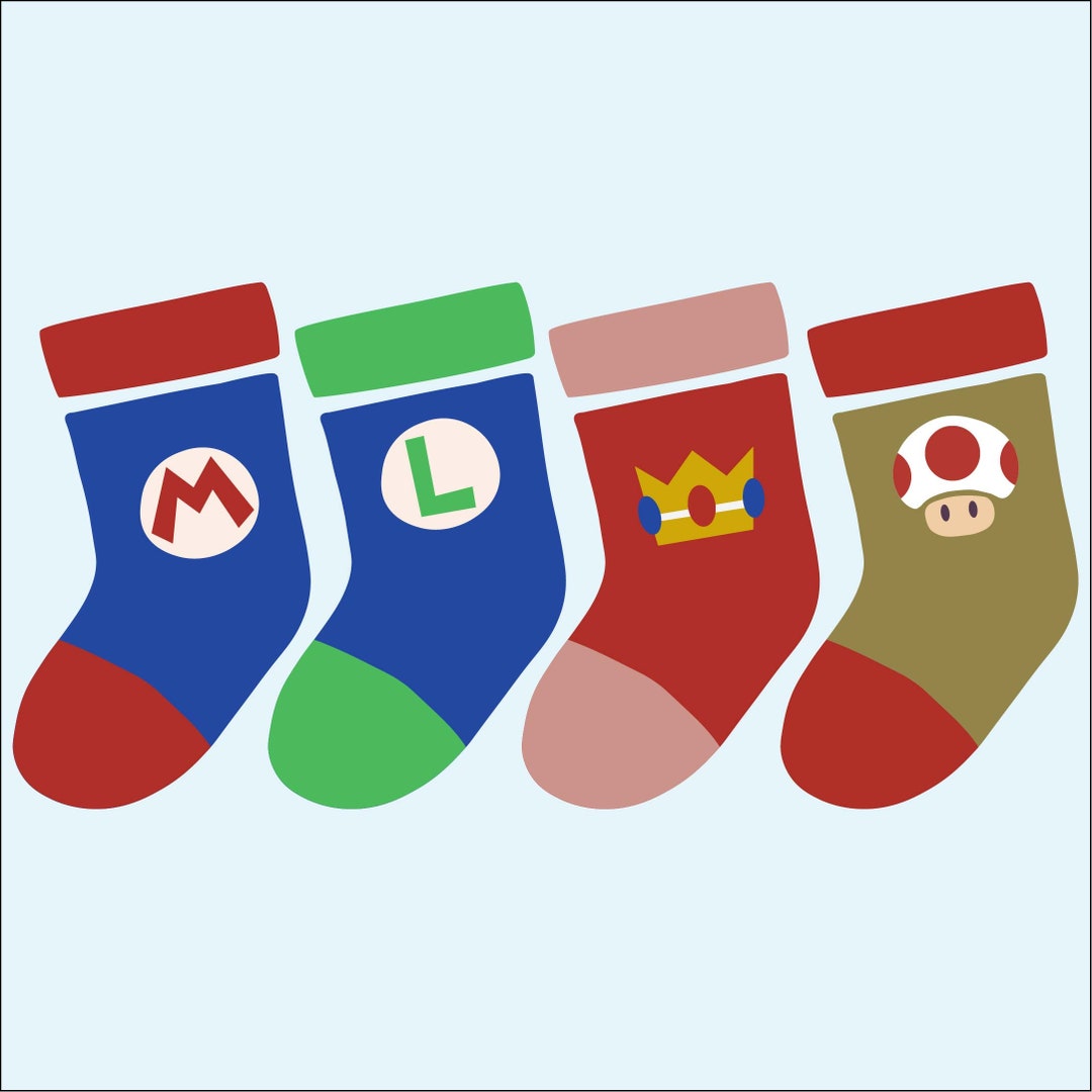 Mario Socks SVG PNG Cut Files for Cricut Christmas Socks - Etsy Australia