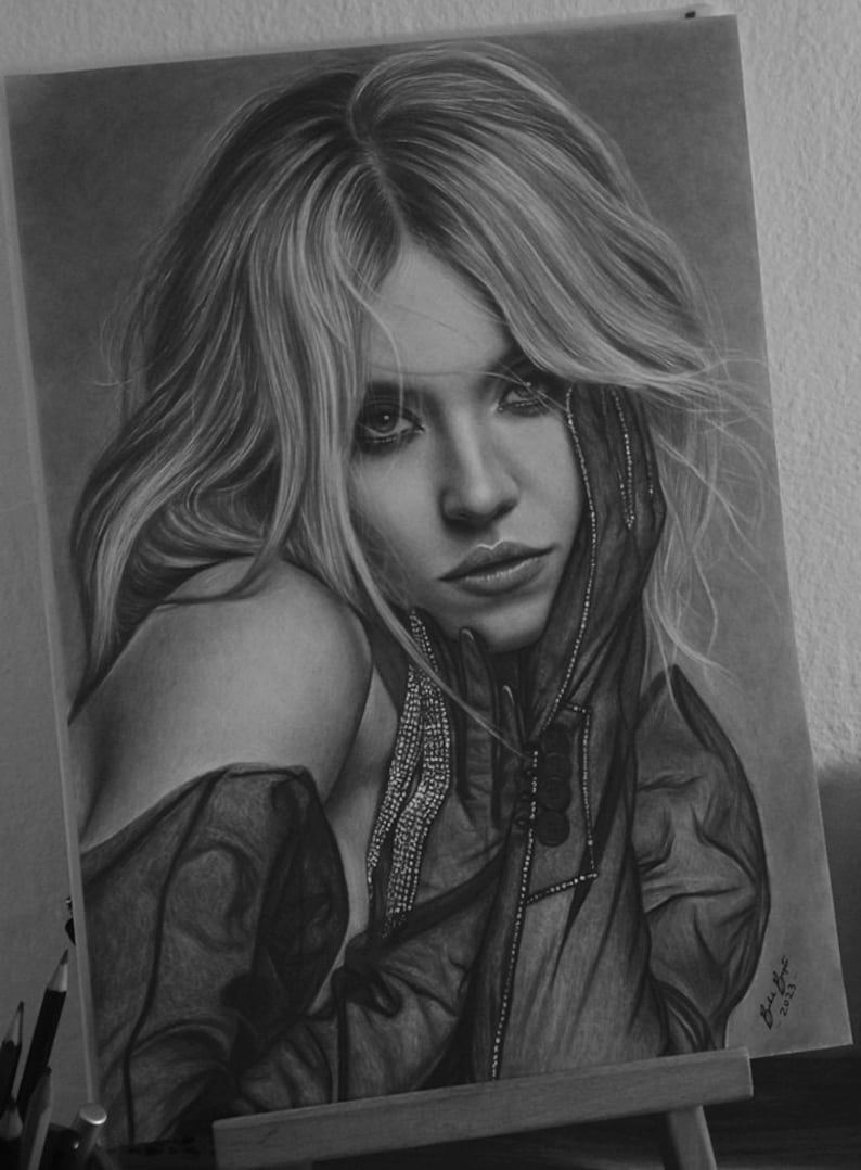 Sydney Sweeney Hyperrealistic Graphite Drawing - Etsy