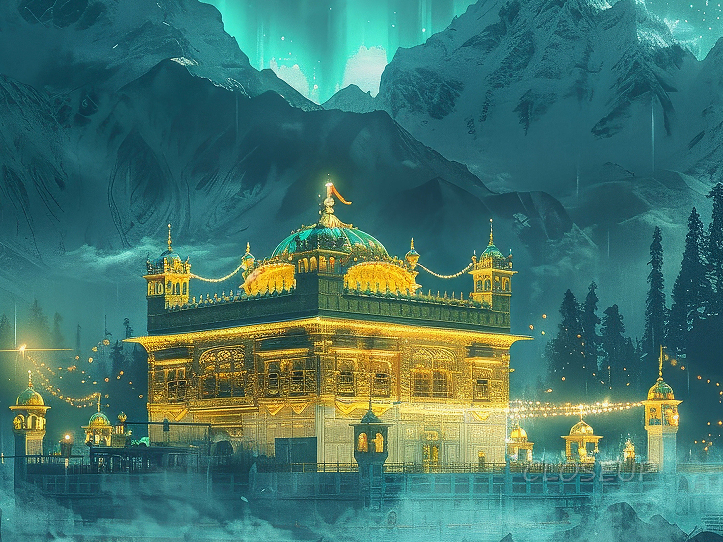 Gurudwara Sikh Art Golden Temple Poster Sikh Wall Art Sikhism Gurudwara ...