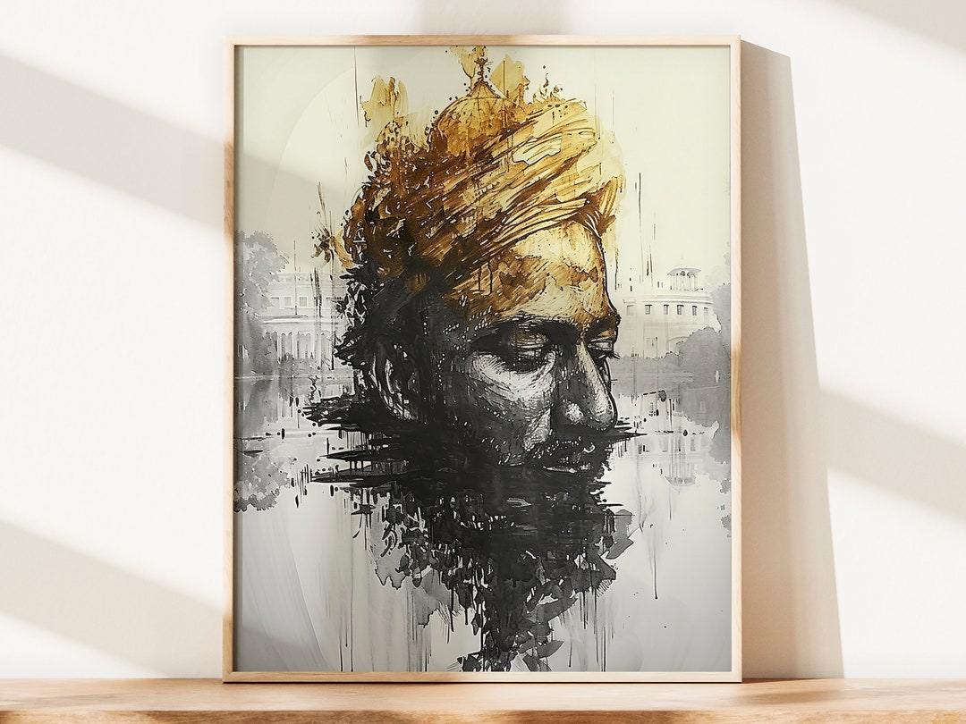 Abstract Sikh Sketch Illustration Sikh Poster | Sikh Wall Art | Sikh ...