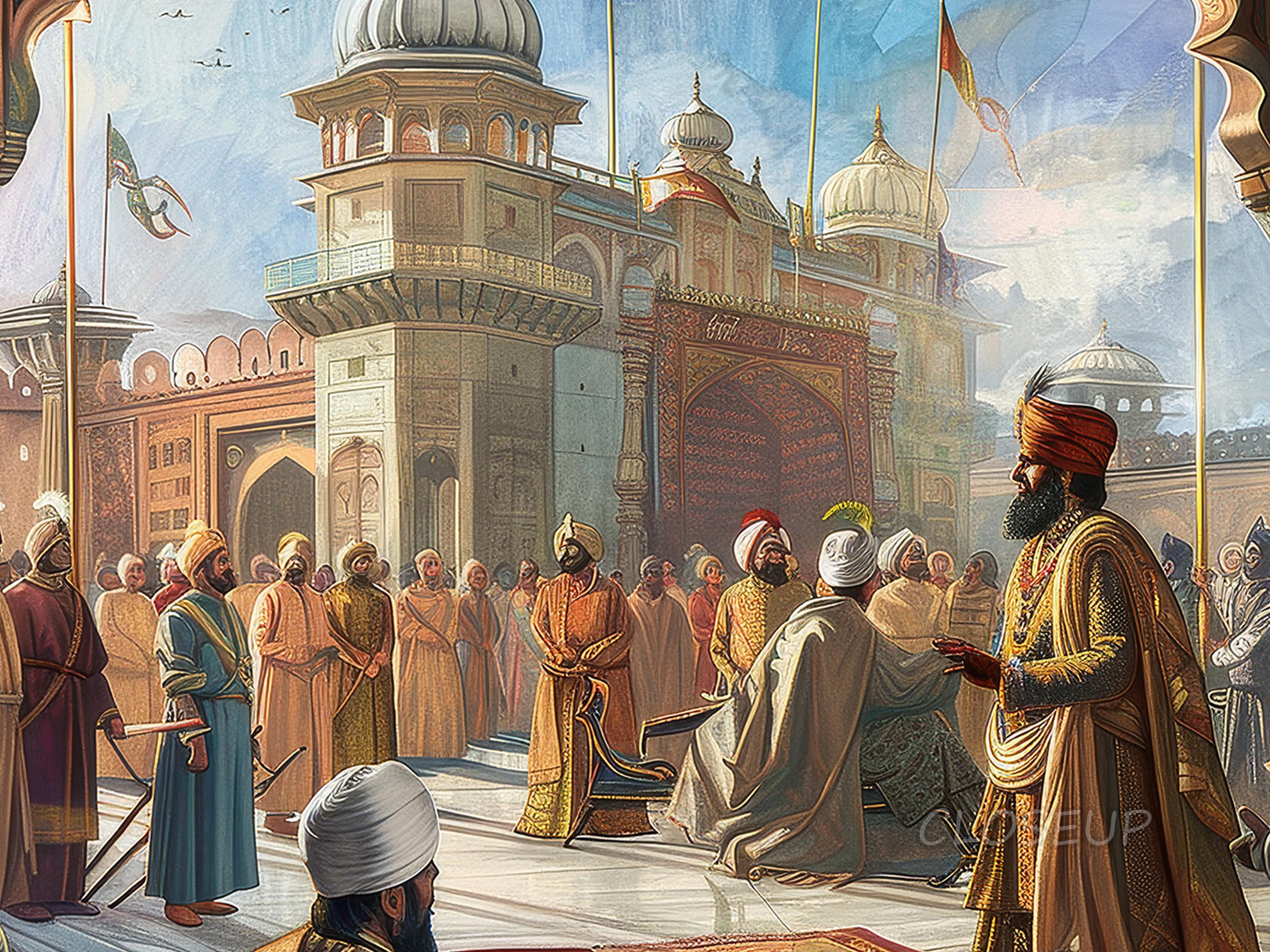 The Sikh Empire Sikh Oil Painting Poster Print Wall Decor Oil Sikh Wallpaper Oil Painting Sikh ...