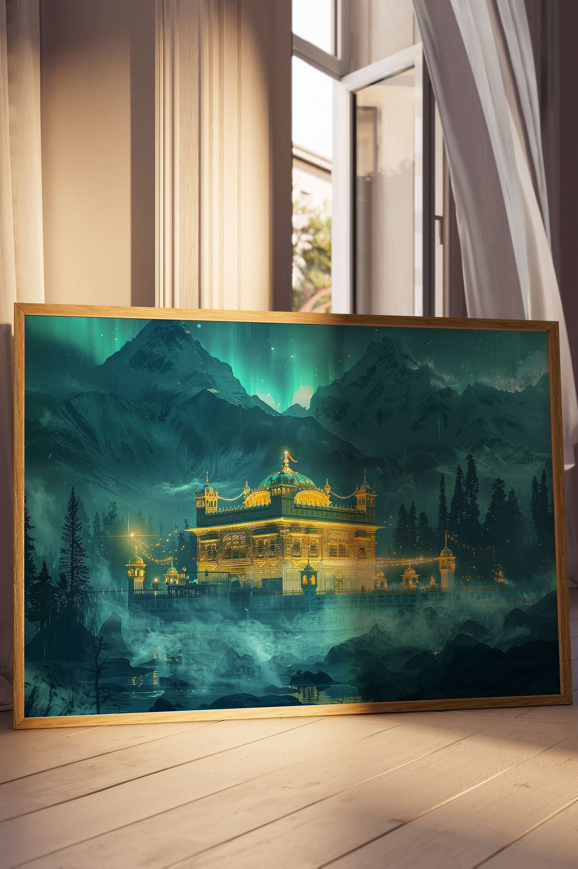 Gurdwara Sikh Art Golden Temple Digital Print - Sikh Wall Art Sikhism ...