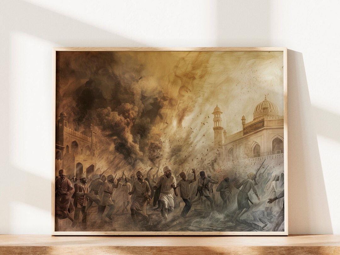The Jallianwala Bagh Massacre Sikh Oil Painting Poster Print Wall Decor ...