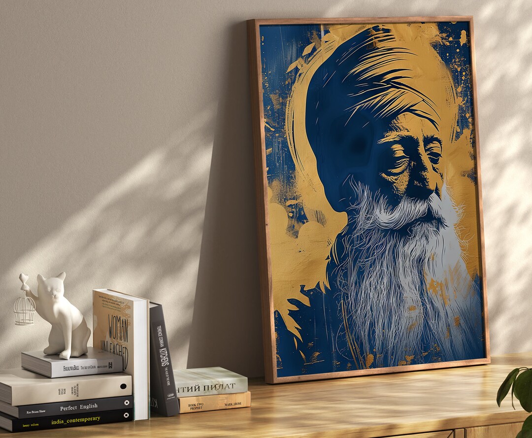 Sikh Guru Print Poster Sikh Wallpaper Oil Painting Sikh Wall Art Sikh ...