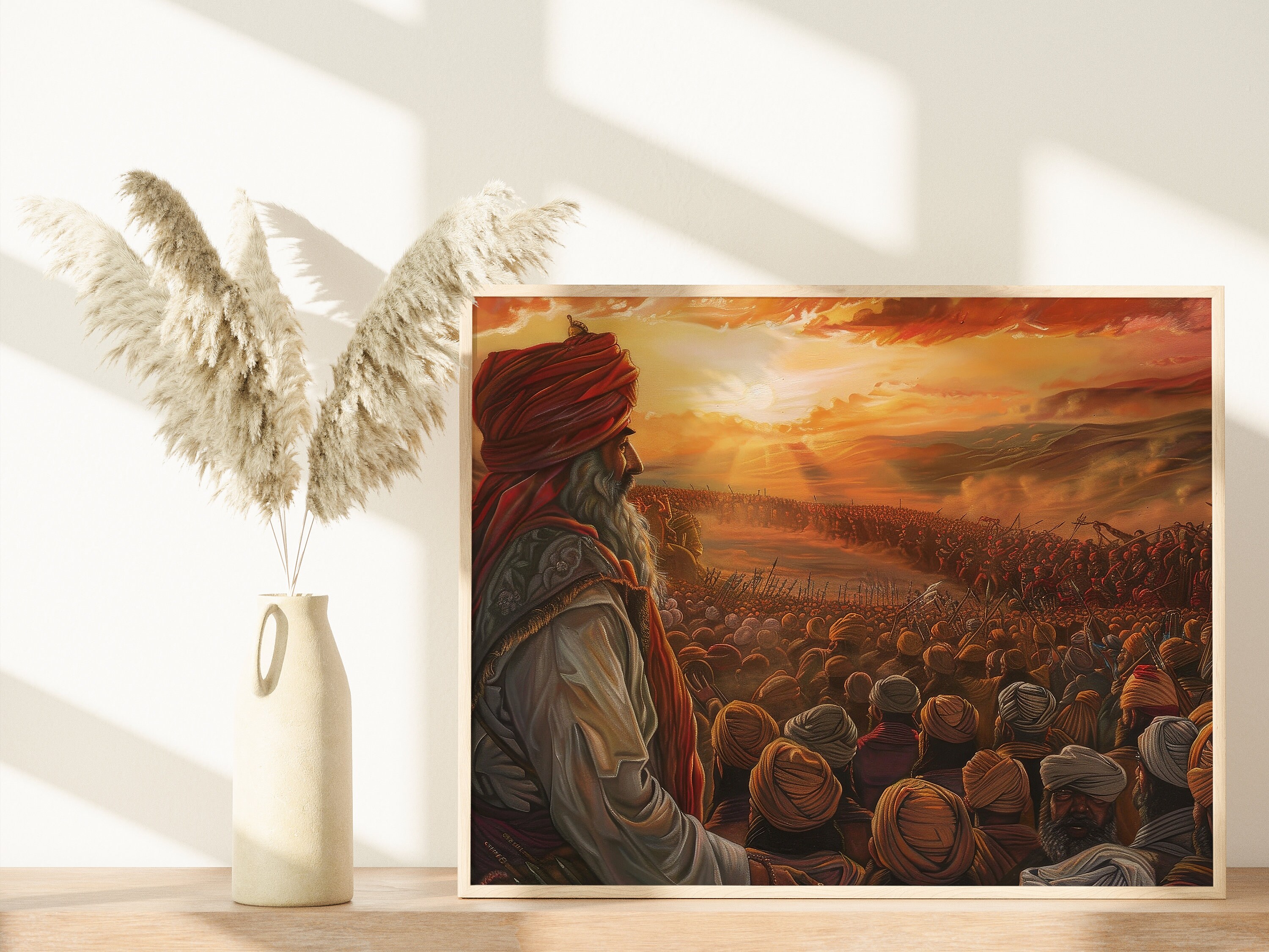 The Battle of Chamkaur Sahib Sikh Oil Painting Poster Print Wall Decor ...