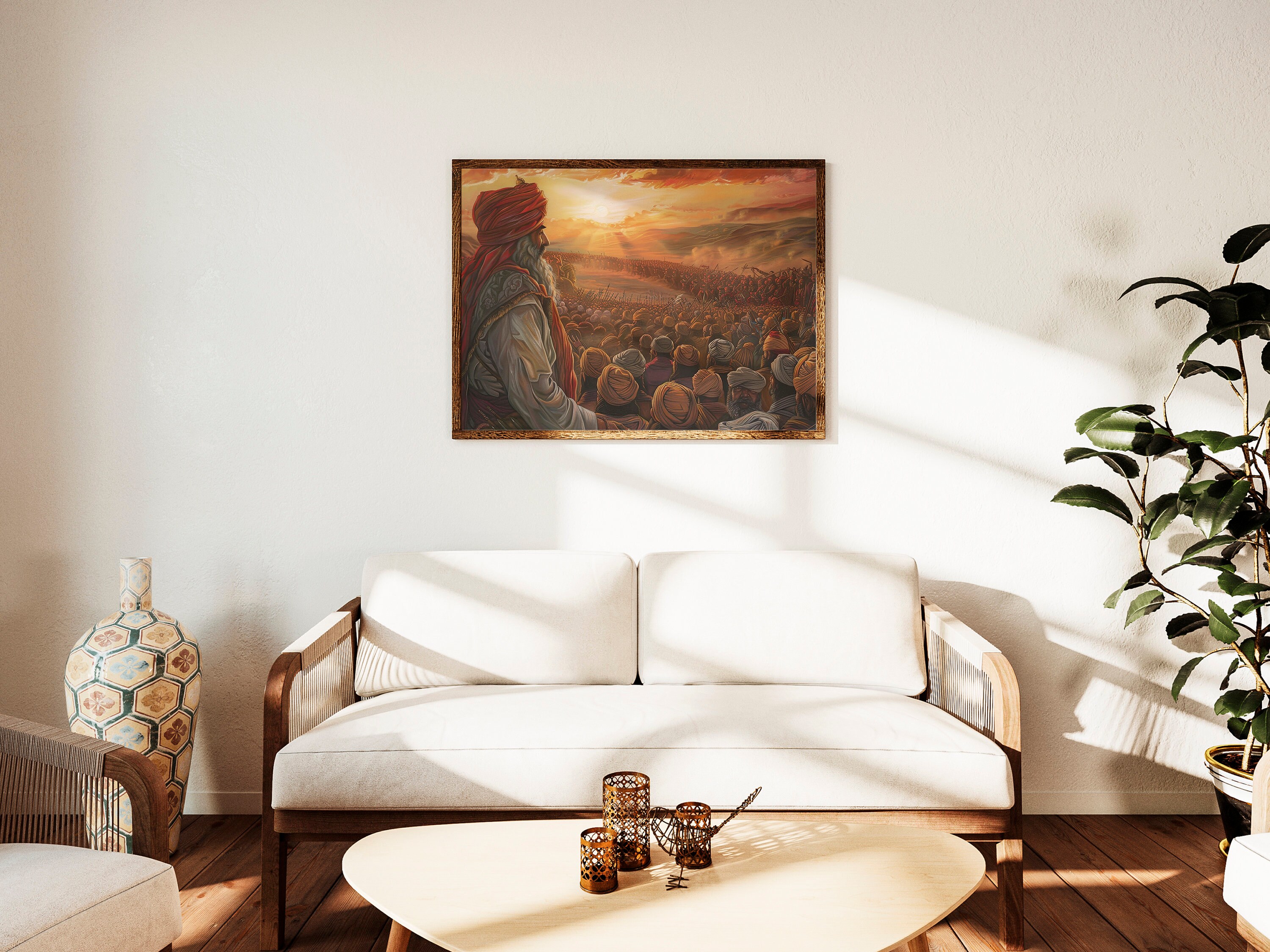 The Battle of Chamkaur Sahib Sikh Oil Painting Poster Print Wall Decor Oil Sikh Wallpaper Oil ...