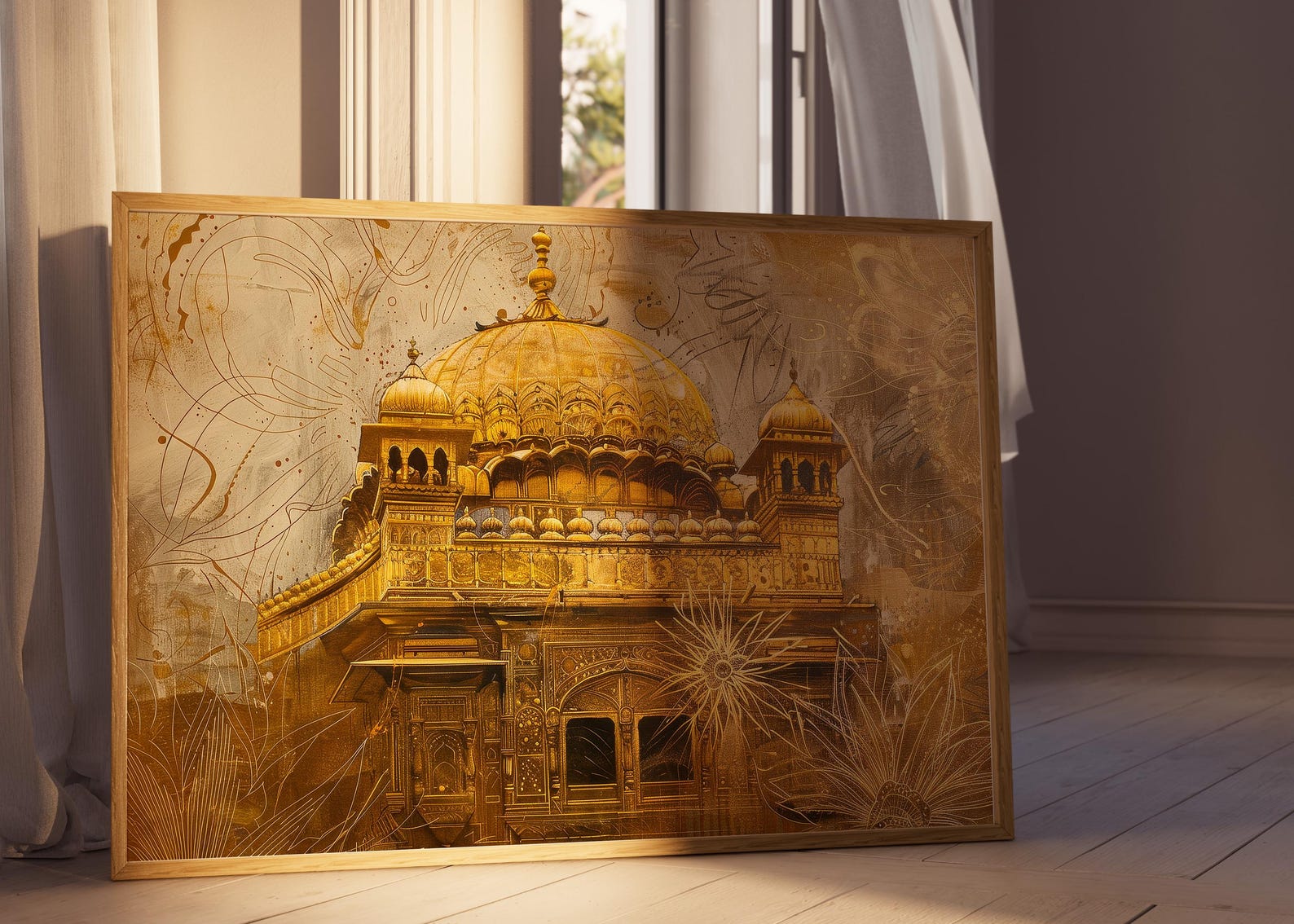 Harmandir Sahib | Poster Print | Sikh Art Gurdwara Oil Painting Sikh ...