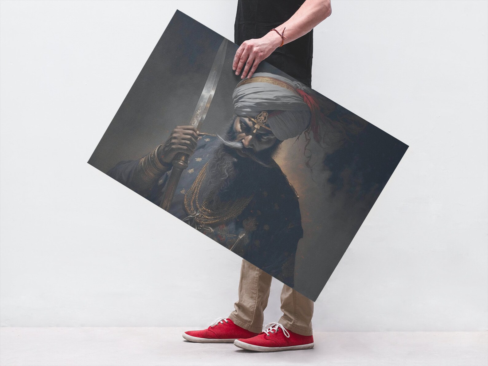 Sikh Poster - Resolute Sikh Warrior - Poster Print Wall Decor | Oil ...
