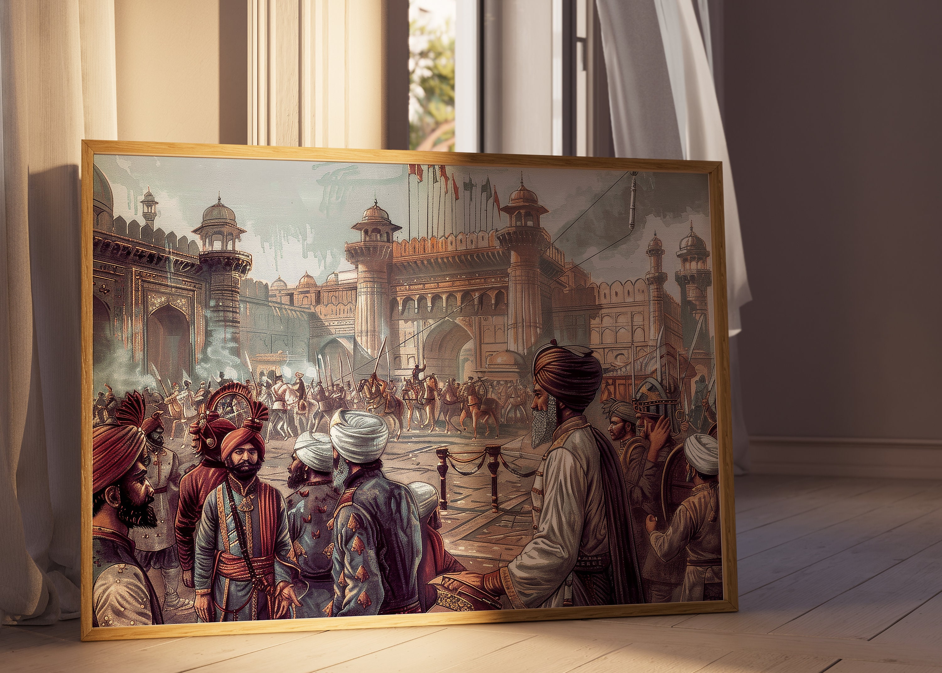 The Sikh Empire Sikh Oil Painting Poster Print Wall Decor Oil Sikh ...