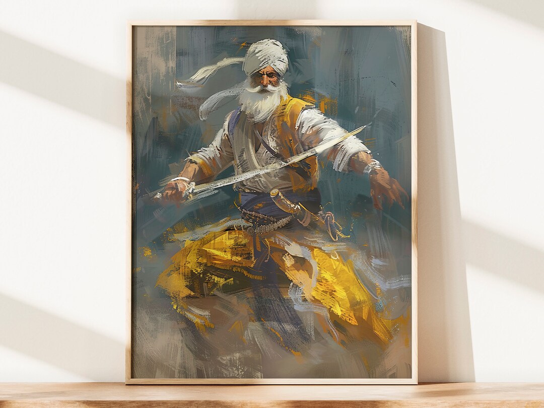 Sikh Warrior Poster Print Oil Painting Wall Decor Oil Sikh Wallpaper ...