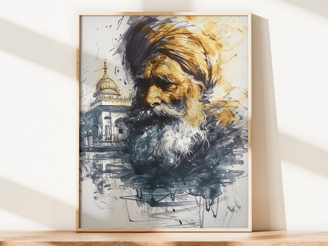 Abstract Sikh Sketch Illustration Sikh Poster | Sikh Wall Art | Sikh ...
