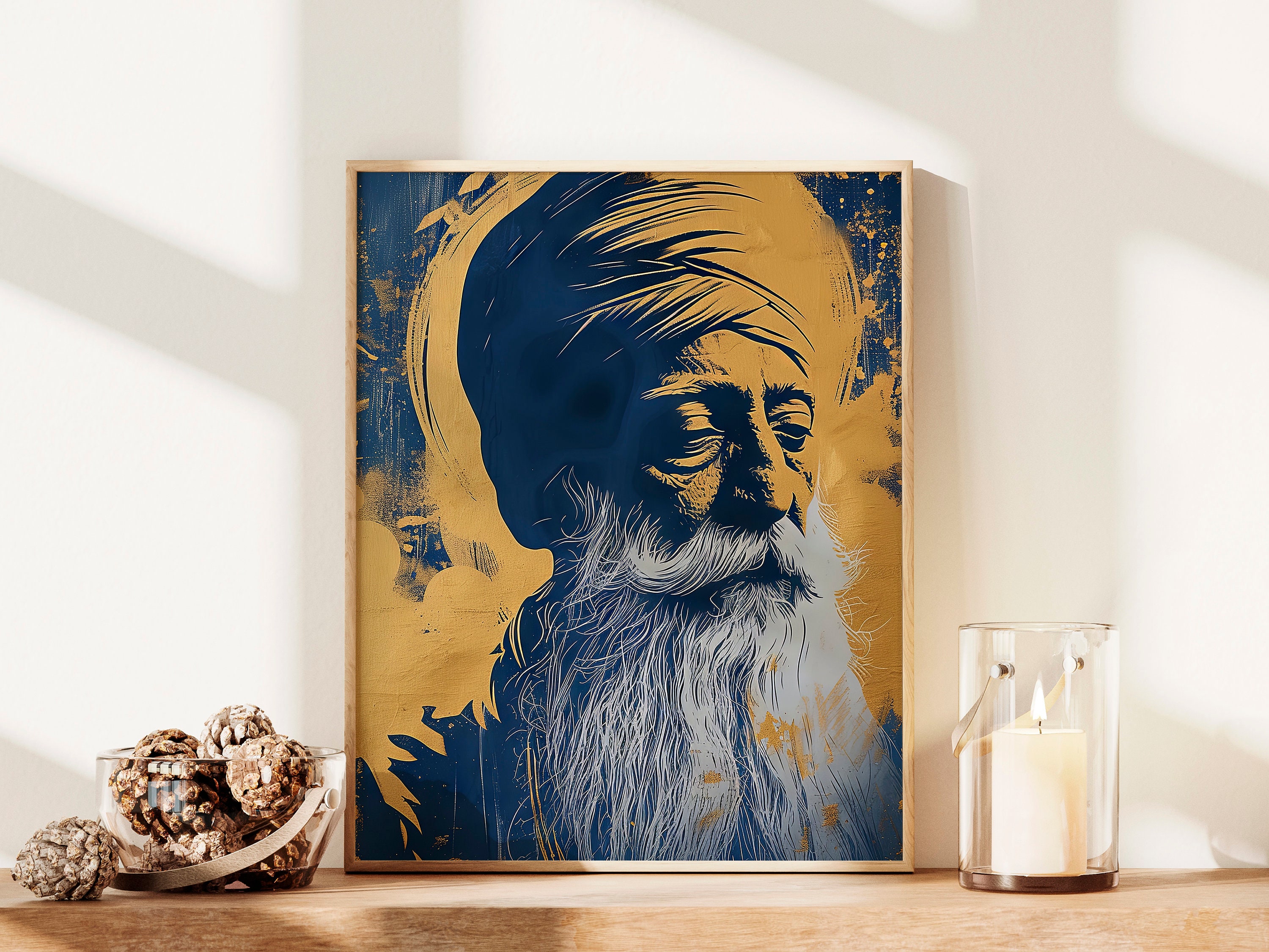 Sikh Guru Print Poster Sikh Wallpaper Oil Painting Sikh Wall Art Sikh ...