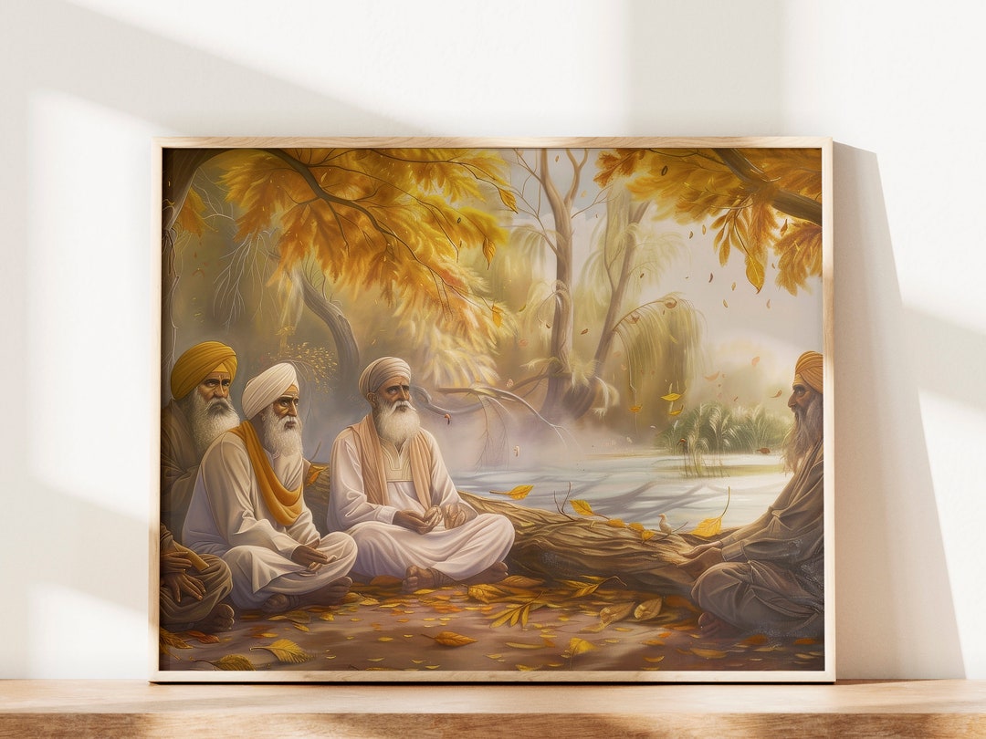The Sikh Saints Sikh Oil Painting Poster Print Wall Decor Oil Sikh ...