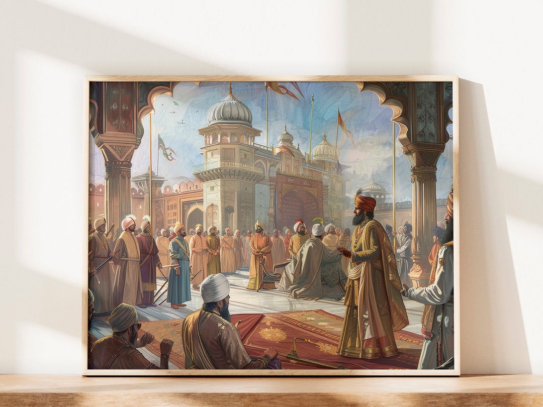 The Sikh Empire Sikh Oil Painting Poster Print Wall Decor Oil Sikh ...