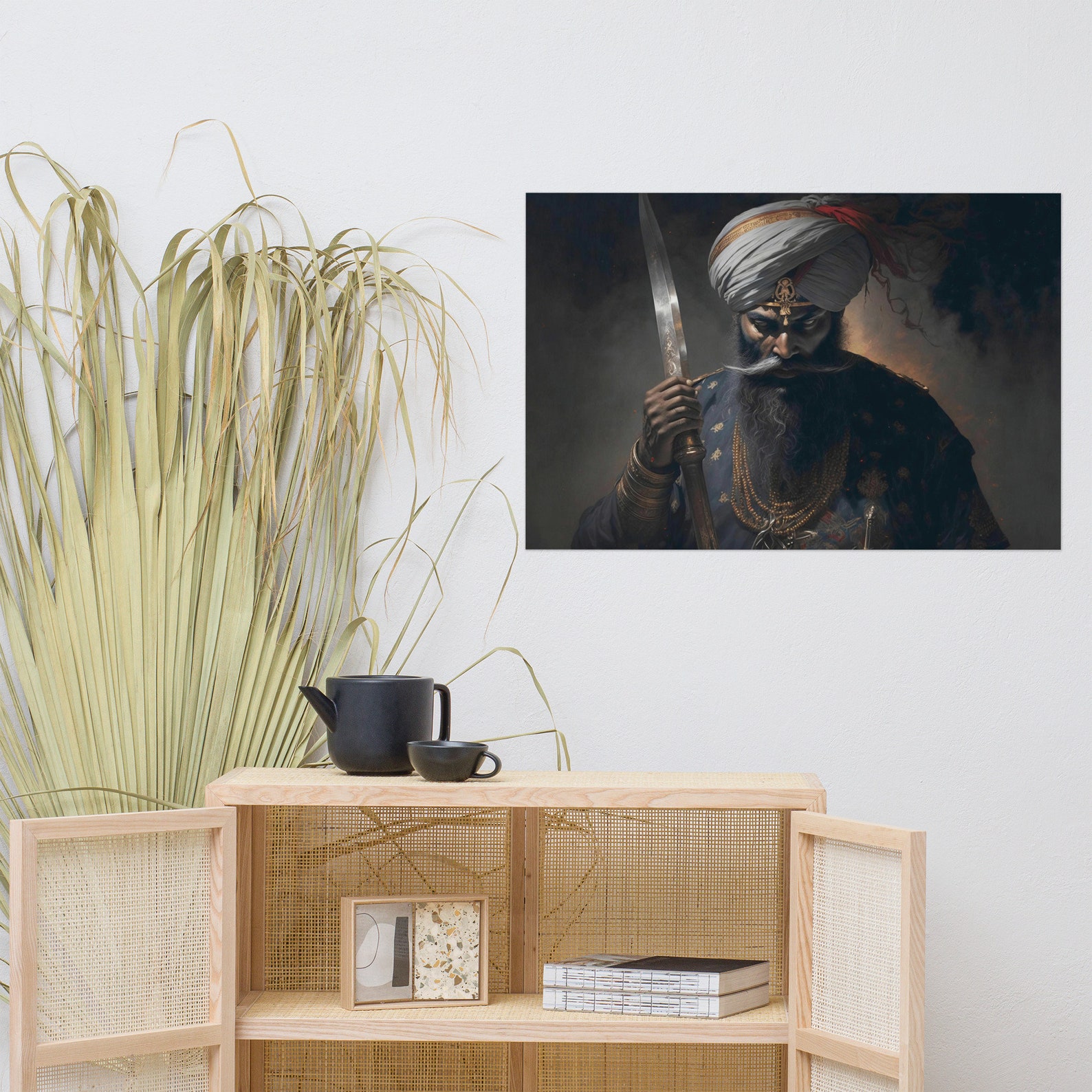 Sikh Poster - Resolute Sikh Warrior - Poster Print Wall Decor | Oil ...