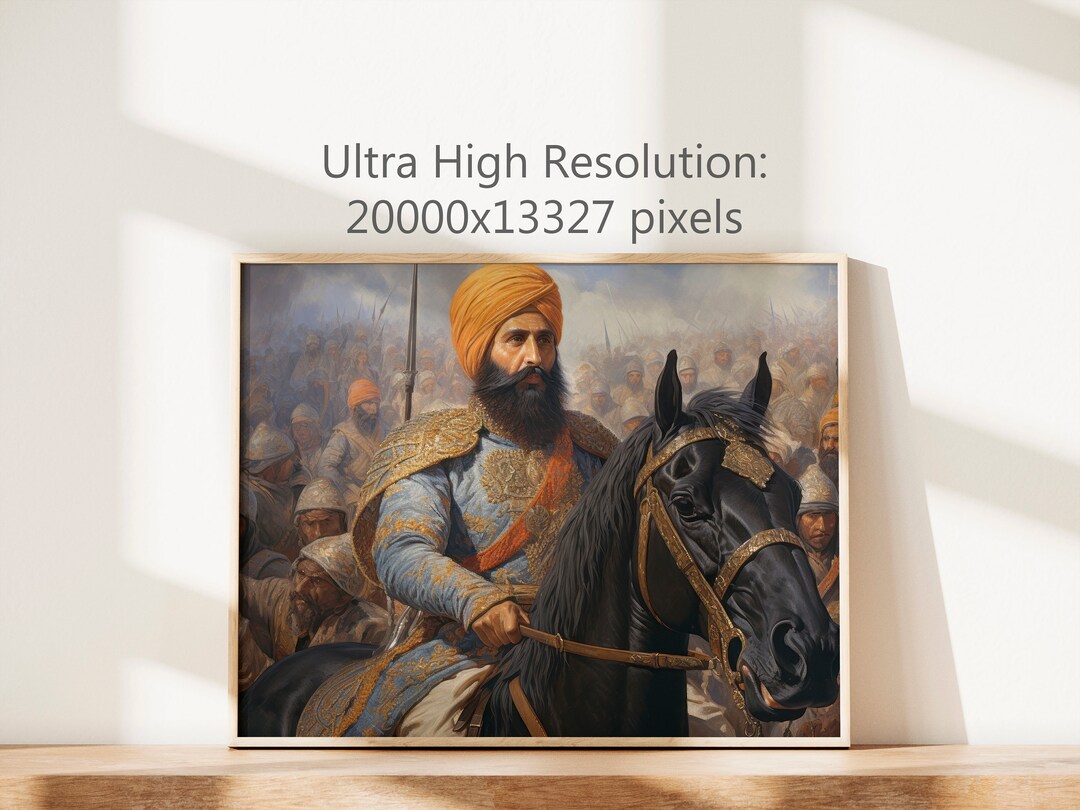 The Valiant General - an Oil Painting of a Sikh Sikh Art | Digital Wall ...