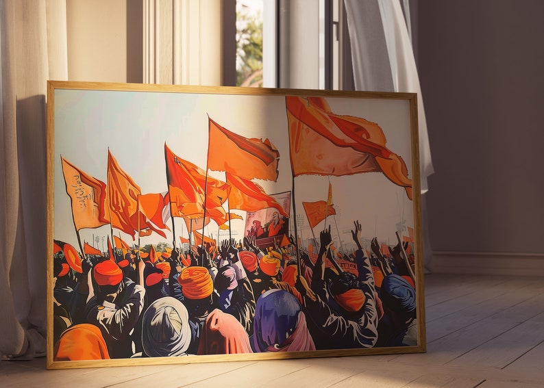 The Khalistan Movement Sikh Oil Painting Poster Print Wall Decor Oil ...