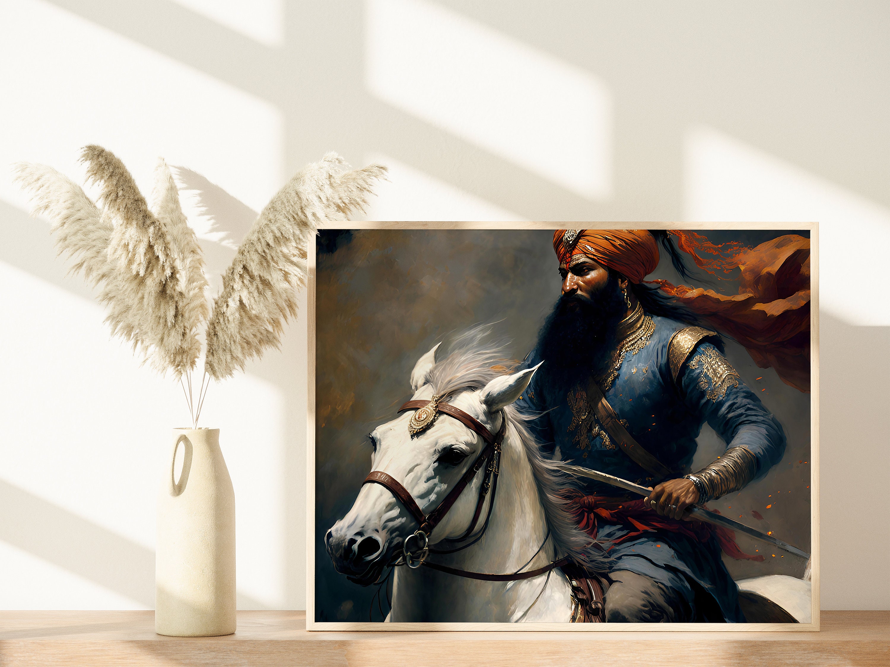 A Moment of Valor: an Oil Painting of a Sikh Warrior - Sikh Art Digital ...
