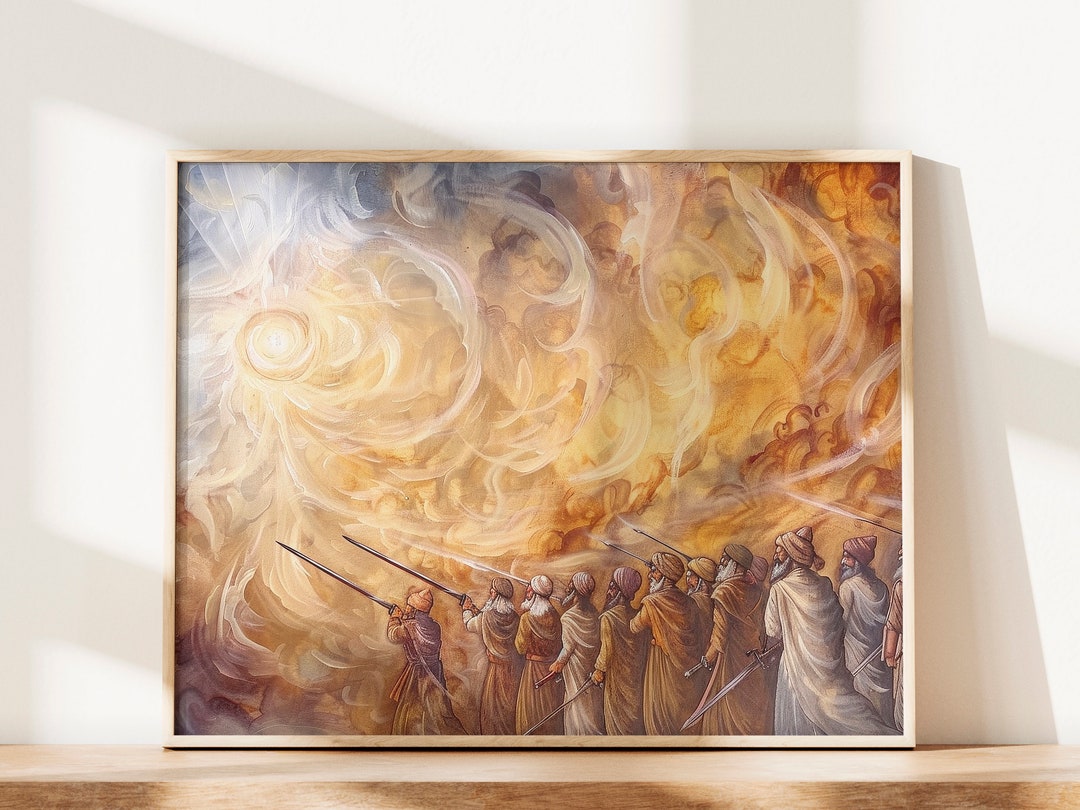 The Khalsa Panth's Creation Sikh Oil Painting Poster Print Wall Decor ...