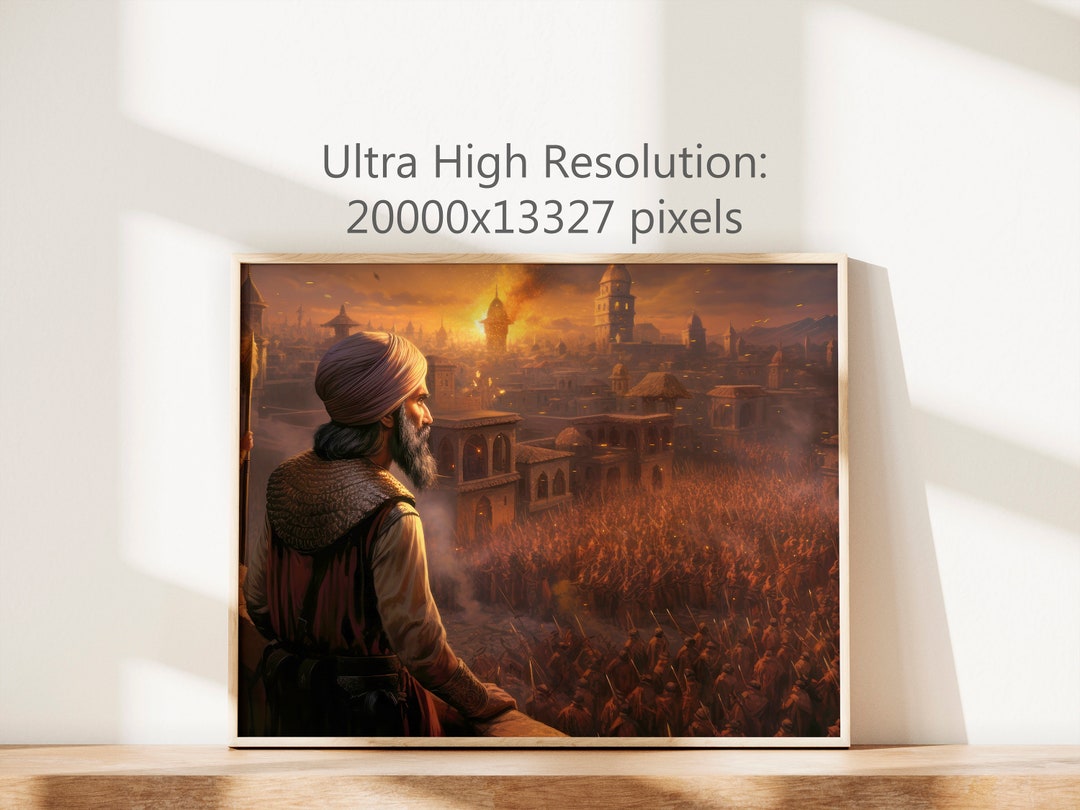The Battle of Amritsar - an Oil Painting of a Sikh Sikh Art | Digital ...