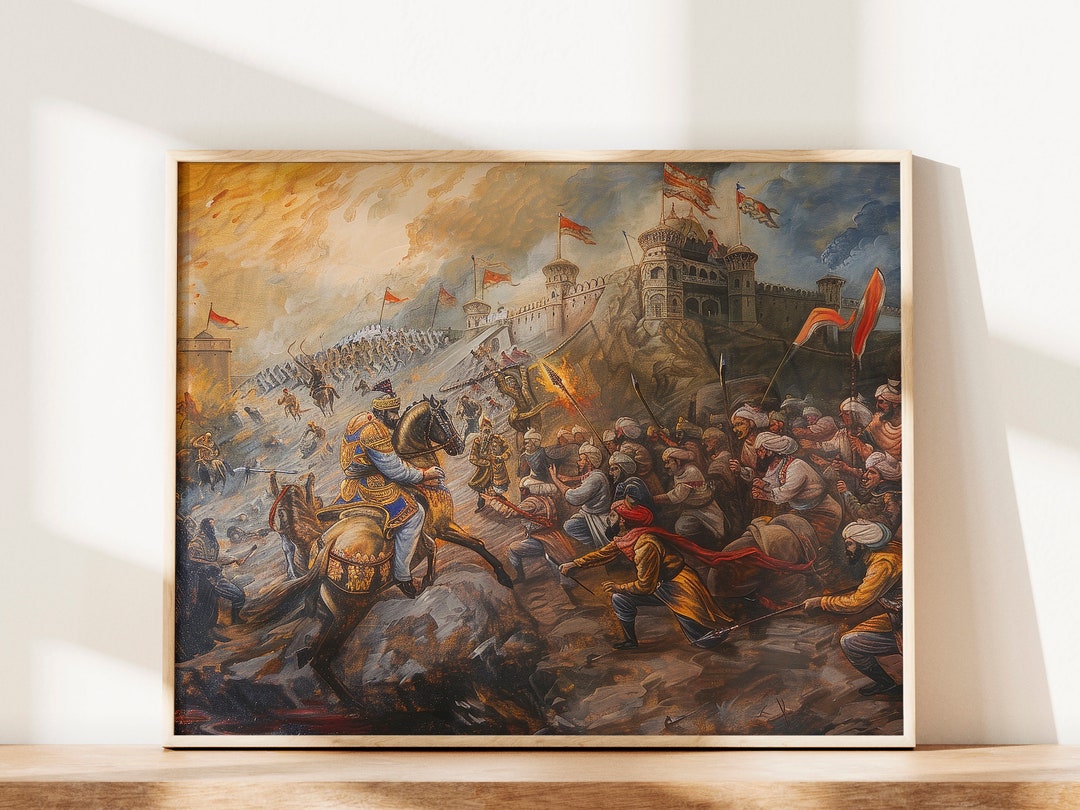 The Siege of Anandpur Sahib Sikh Oil Painting Poster Print Wall Decor ...