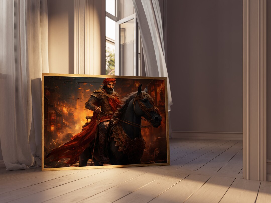 The Fearless Rider: A Sikh Warrior's Stand - Sikh Art Digital Wall Art ...