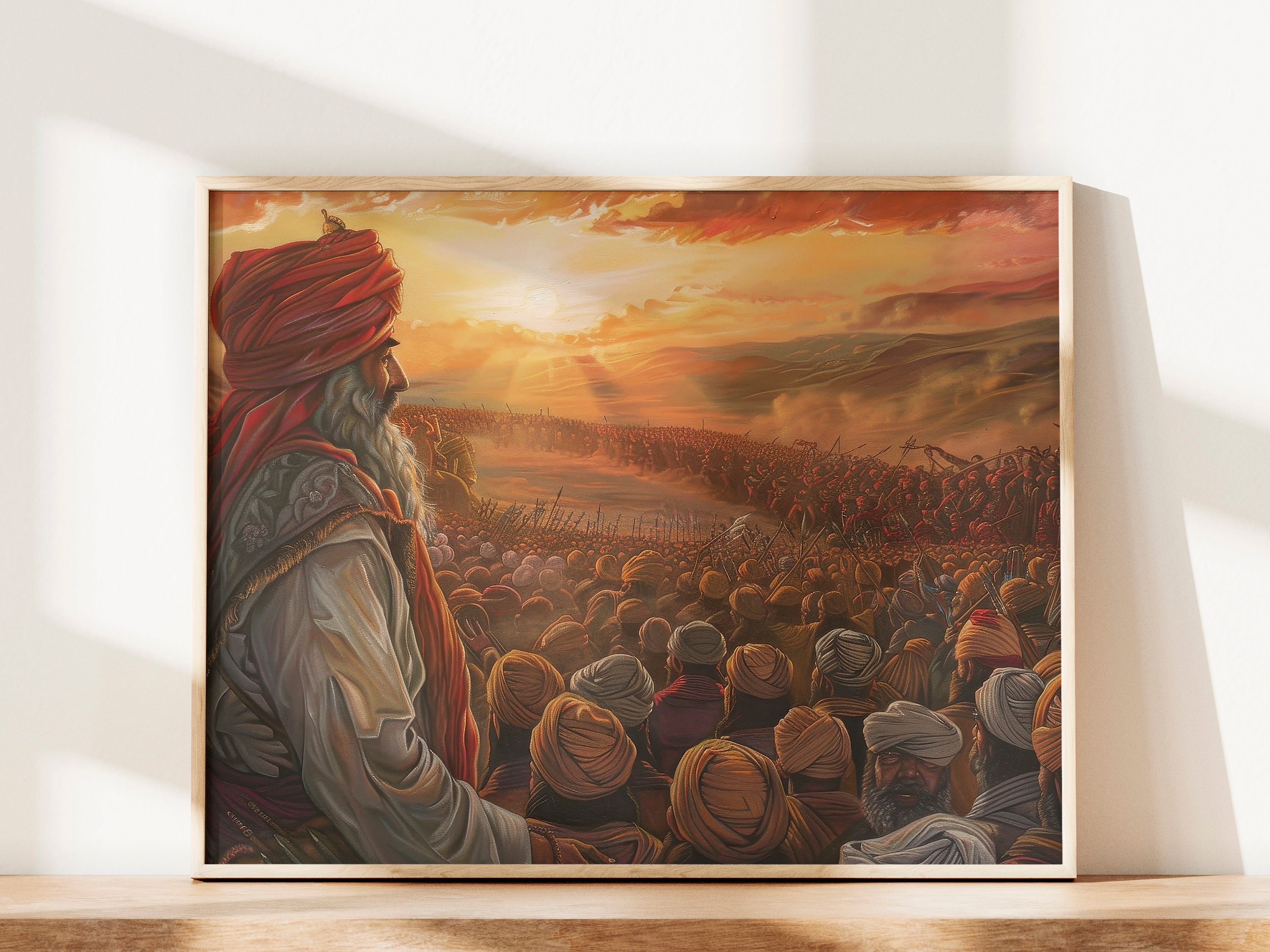 The Battle of Chamkaur Sahib Sikh Oil Painting Poster Print Wall Decor ...