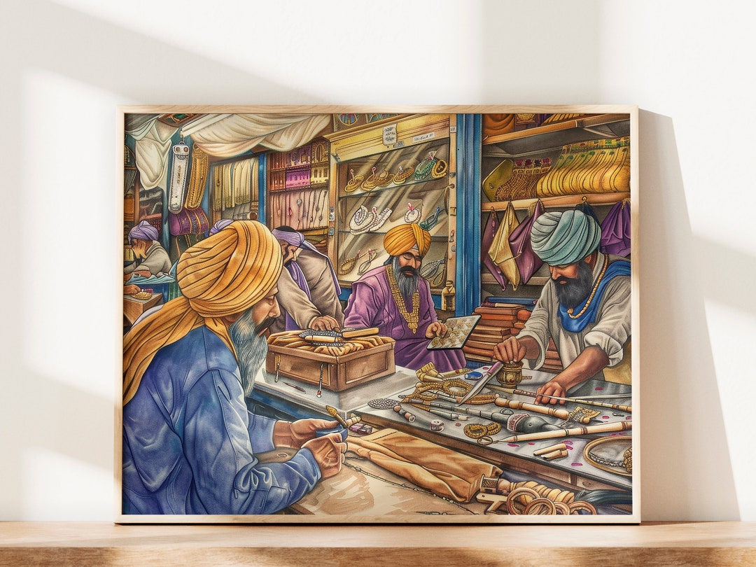 The Sikh Artisans Sikh Oil Painting Poster Print Wall Decor Oil Sikh ...