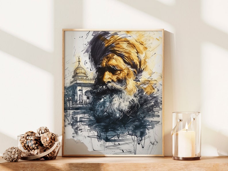 Abstract Sikh Sketch Illustration Sikh Poster | Sikh Wall Art | Sikh ...