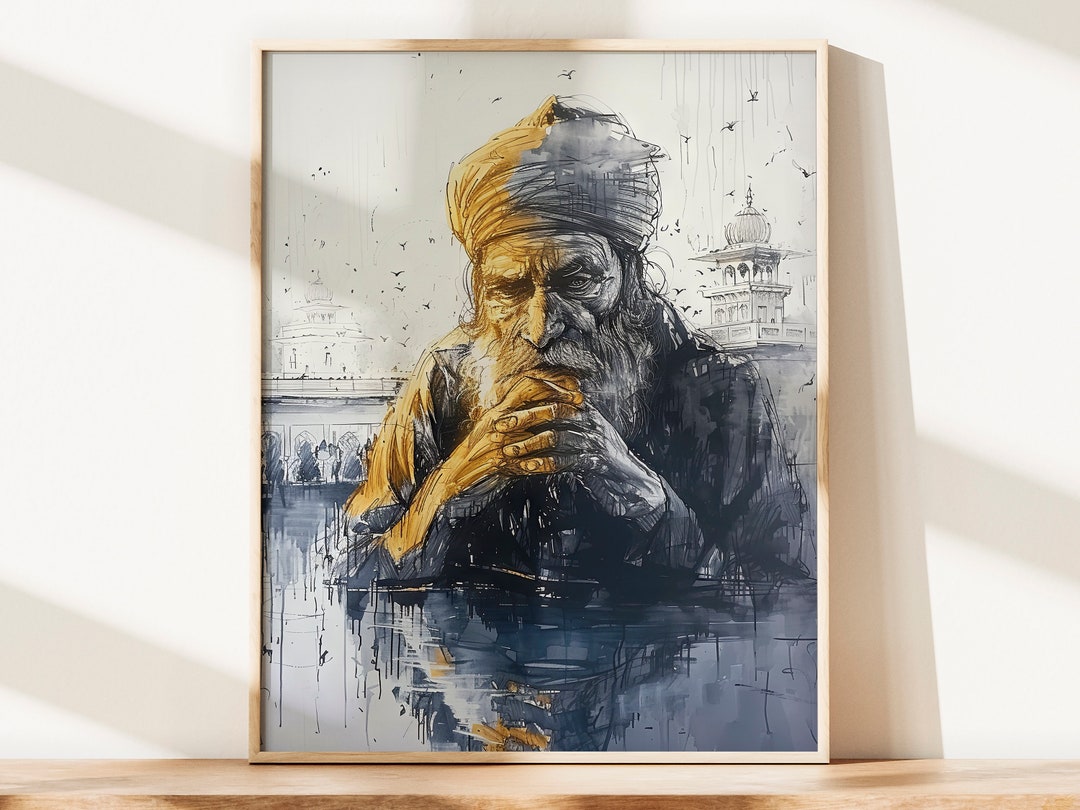 Abstract Sikh Sketch Illustration Sikh Poster Sikh Wall Art Sikh Art ...