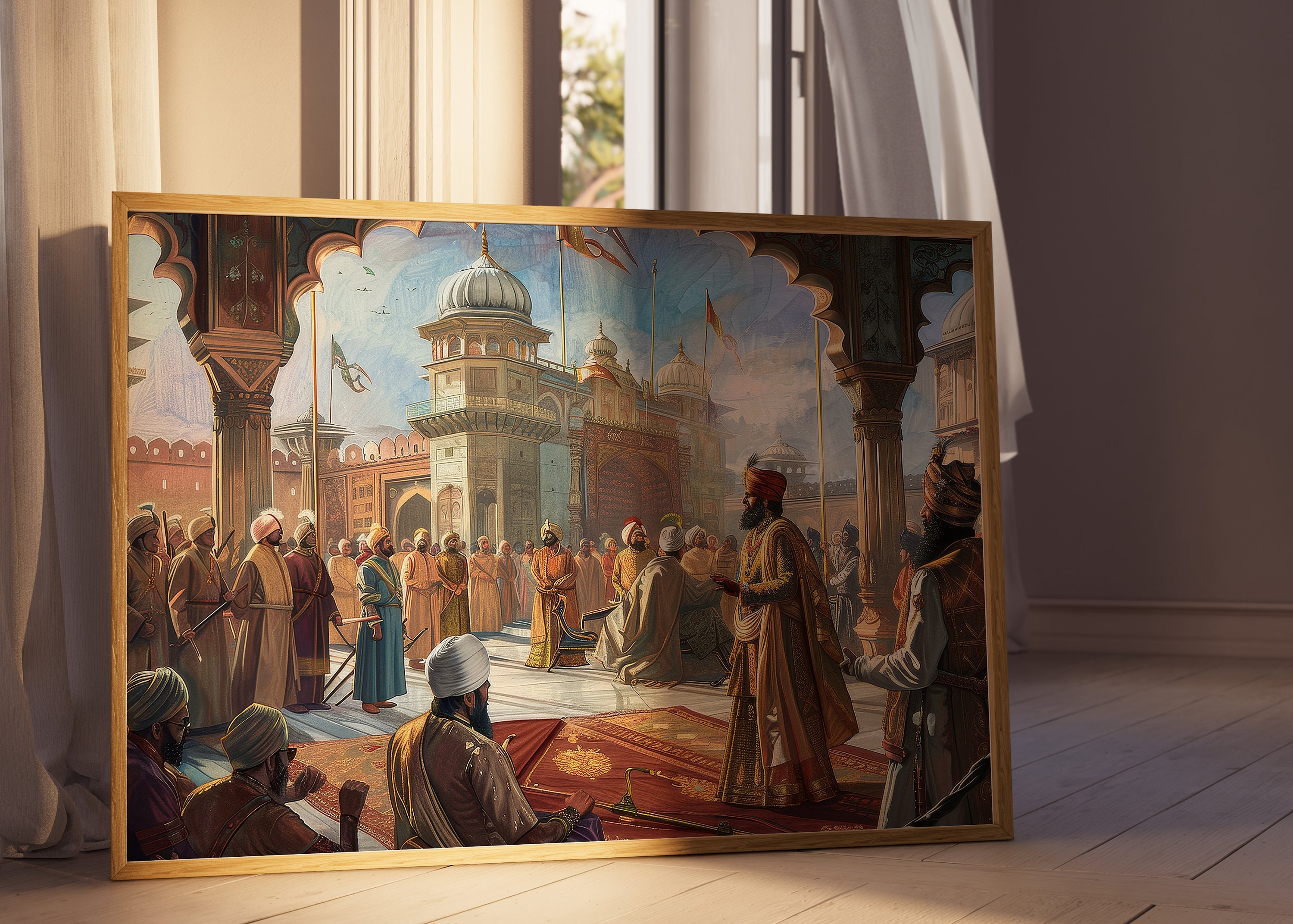 The Sikh Empire Sikh Oil Painting Poster Print Wall Decor Oil Sikh ...