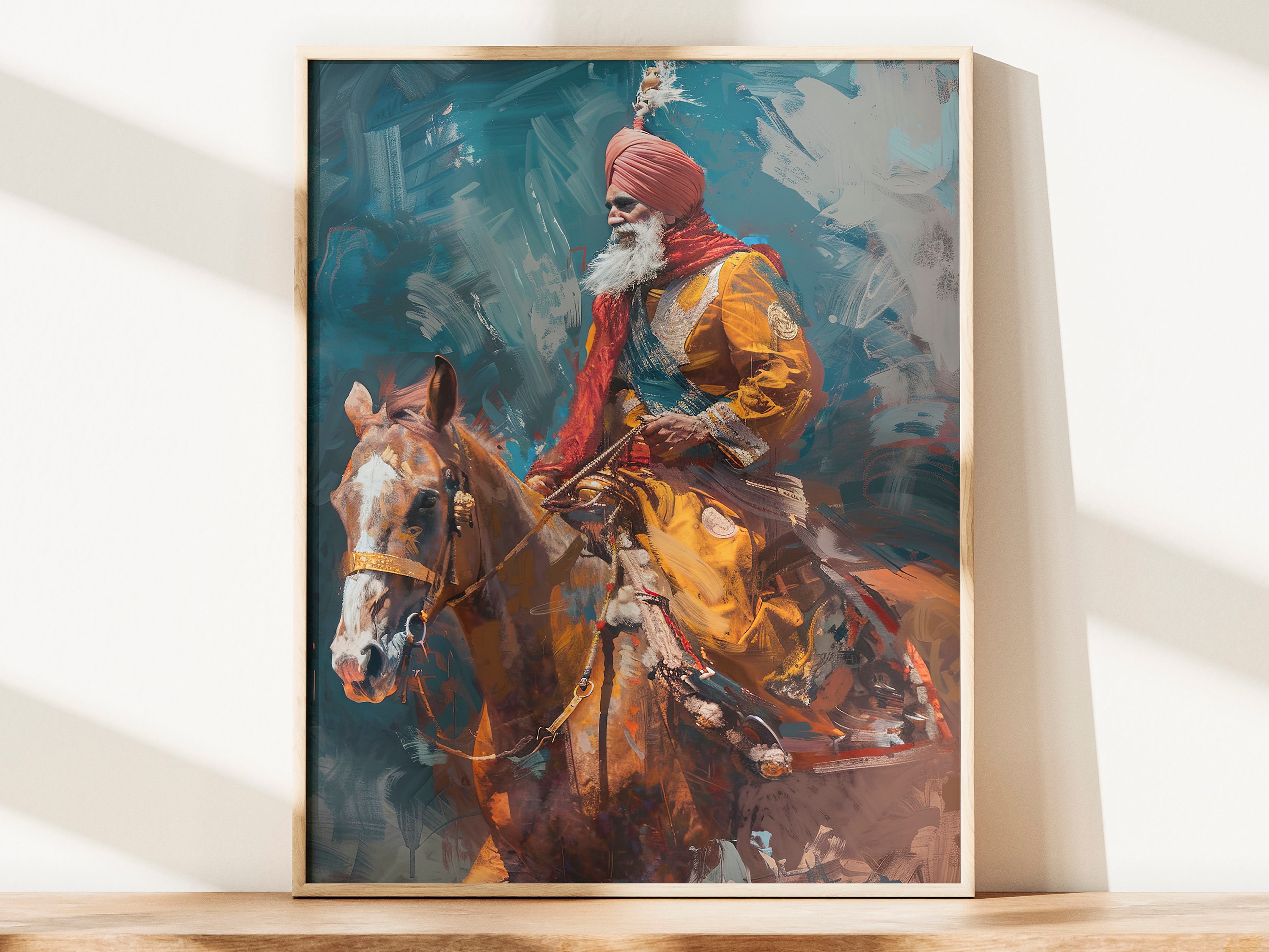 Sikh Warrior Poster Print Oil Painting Wall Decor Oil Sikh Wallpaper ...