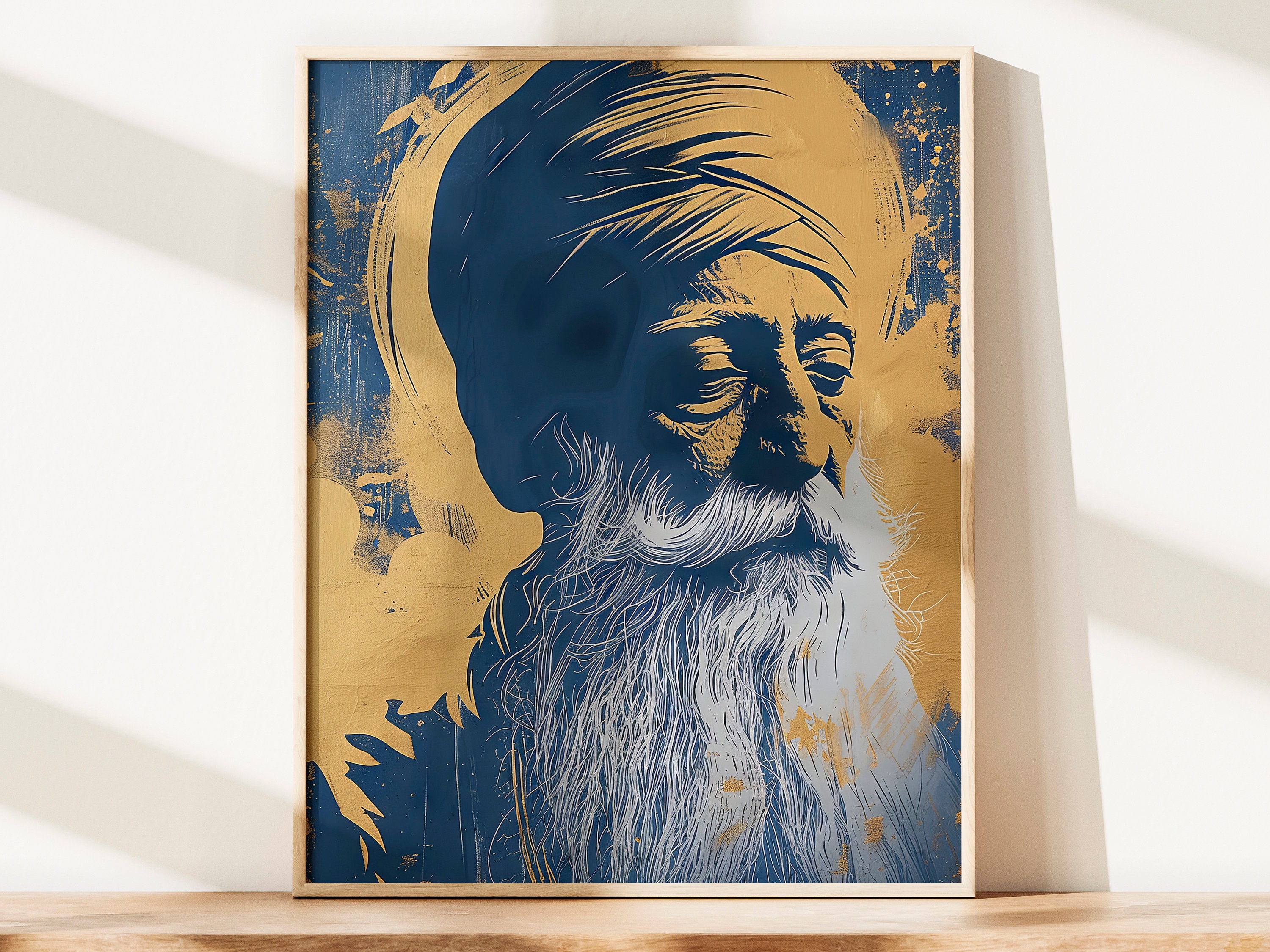 Sikh Guru Print Poster Sikh Wallpaper Oil Painting Sikh Wall Art Sikh ...