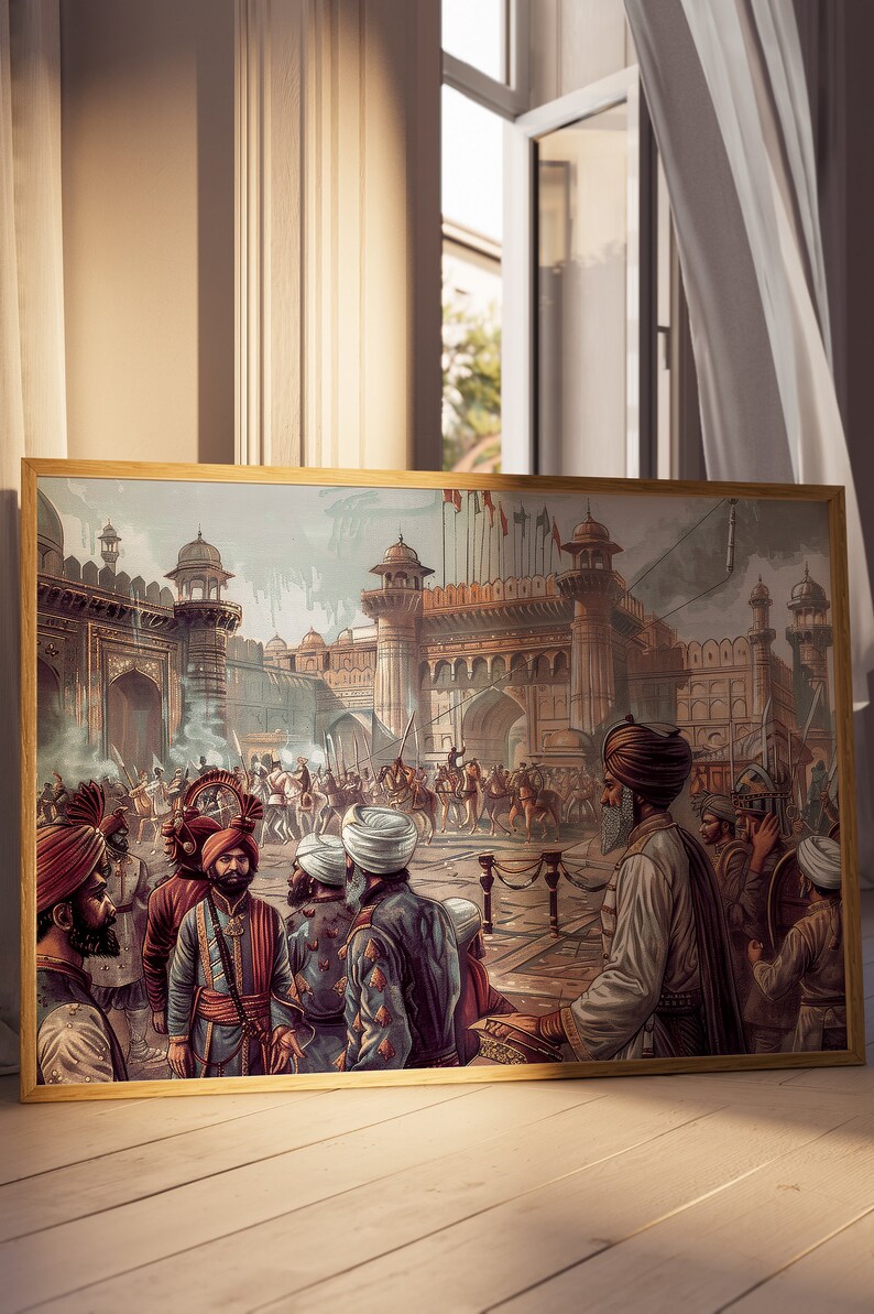 The Sikh Empire Sikh Oil Painting Poster Print Wall Decor Oil Sikh ...