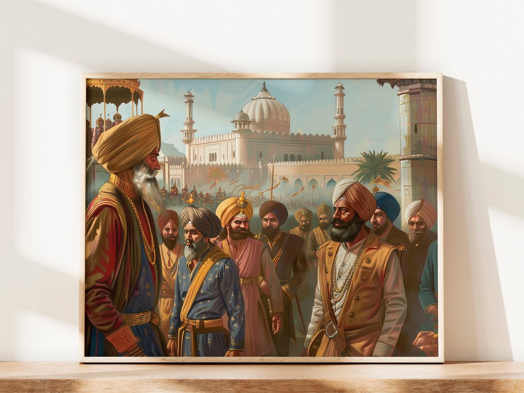 The Sikh Empire Sikh Oil Painting Poster Print Wall Decor Oil Sikh ...