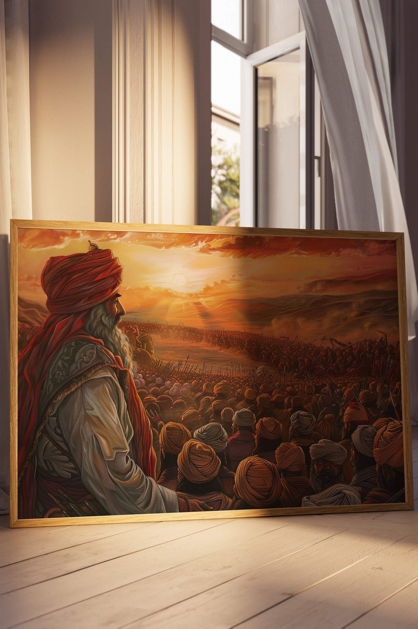 The Battle of Chamkaur Sahib Sikh Oil Painting Poster Print Wall Decor Oil Sikh Wallpaper Oil ...