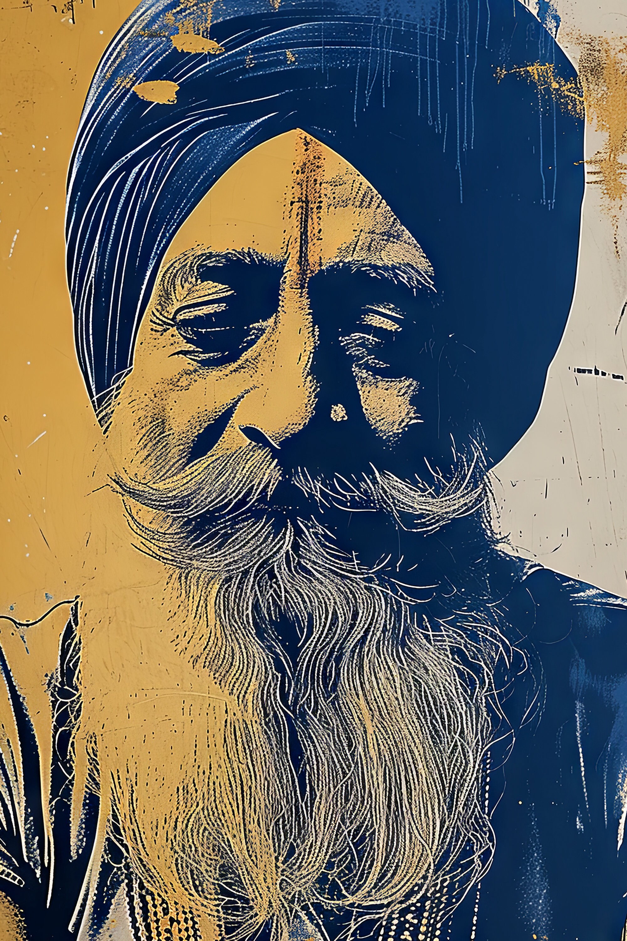 Sikh Guru Print Poster Sikh Wallpaper Oil Painting Sikh Wall Art Sikh ...