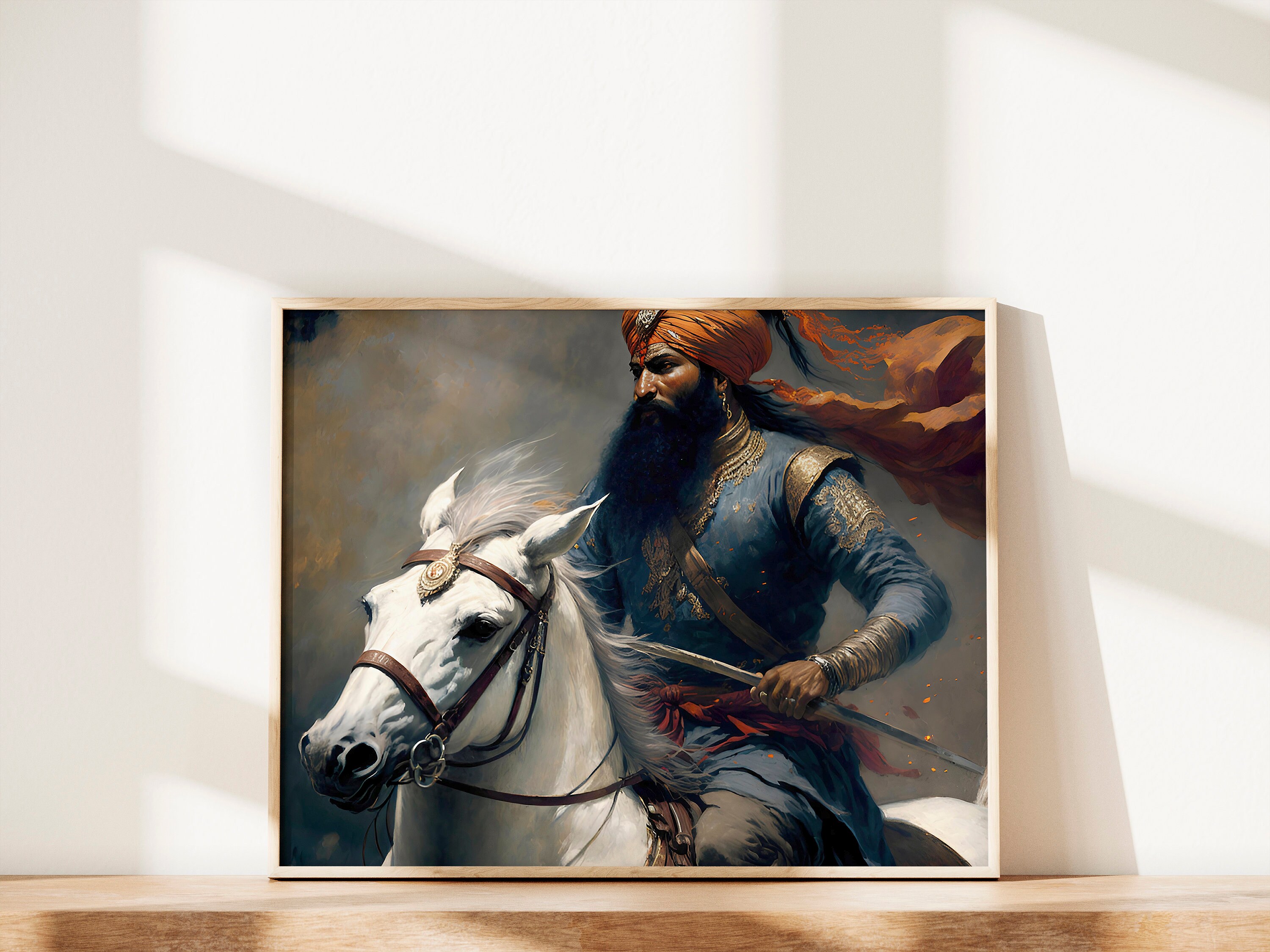 A Moment of Valor: an Oil Painting of a Sikh Warrior - Sikh Art Digital ...