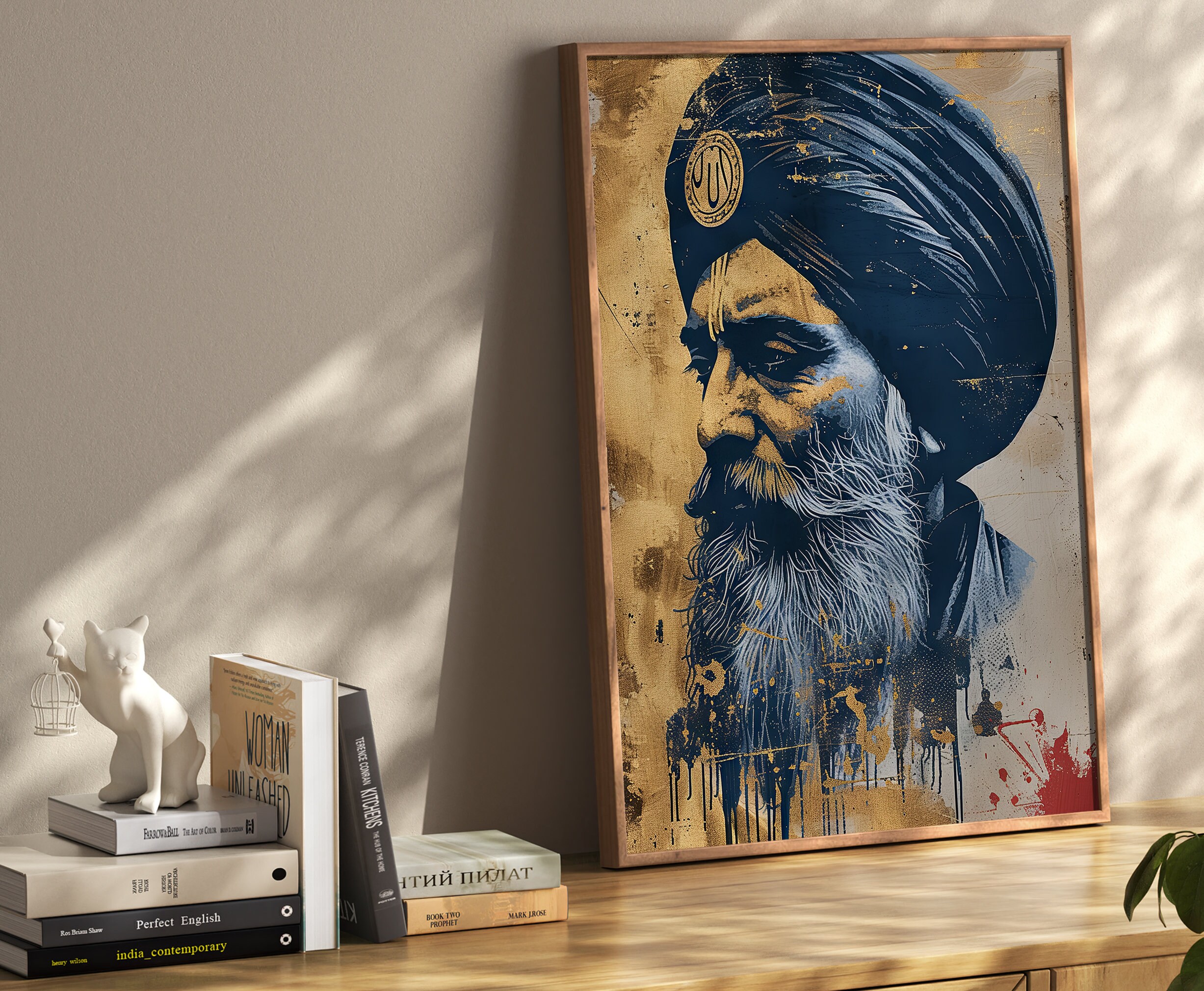 Sikh Guru Print Poster Sikh Wallpaper Oil Painting Sikh Wall Art Sikh ...