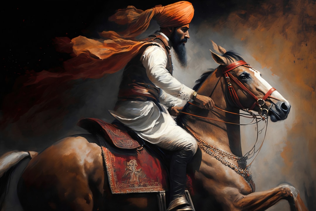 Riding Tall: A Sikh Man and His Noble Steed Sikh Art Oil - Etsy