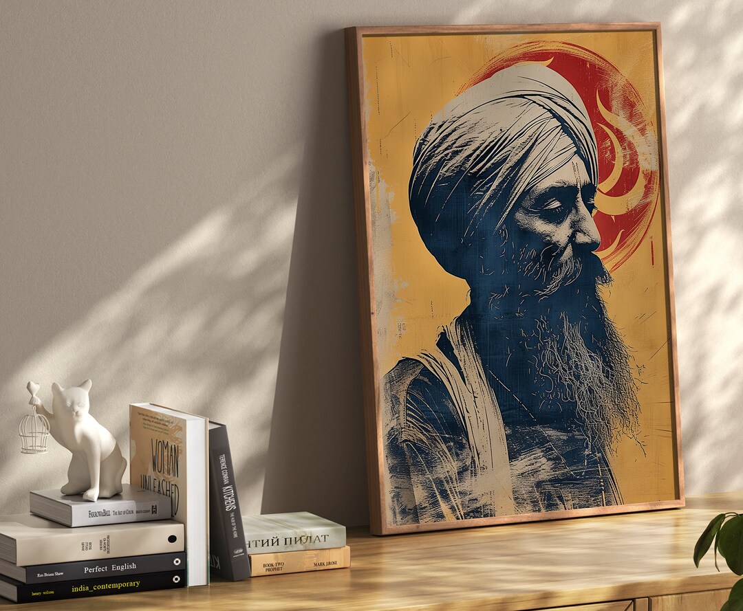 Sikh Guru Print Poster Sikh Wallpaper Oil Painting Sikh Wall Art Sikh ...