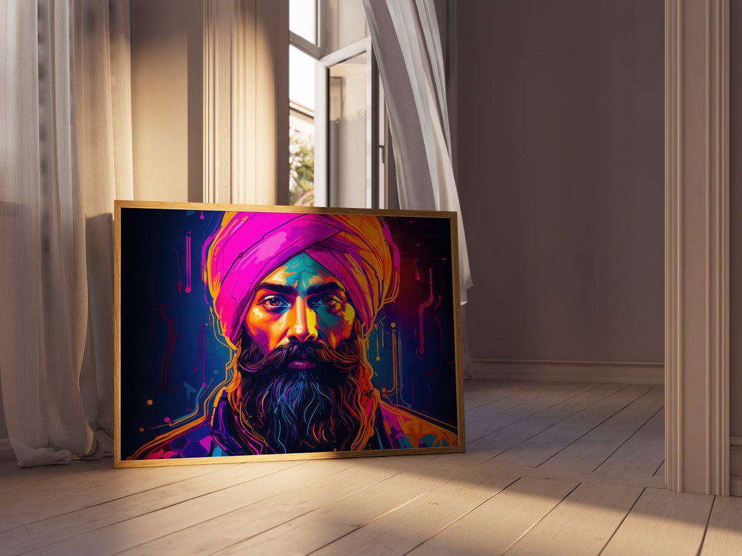 Neon Nocturnes 550+ DPI Poster | Religious Art | Sikh Art | Sikh Gifts ...