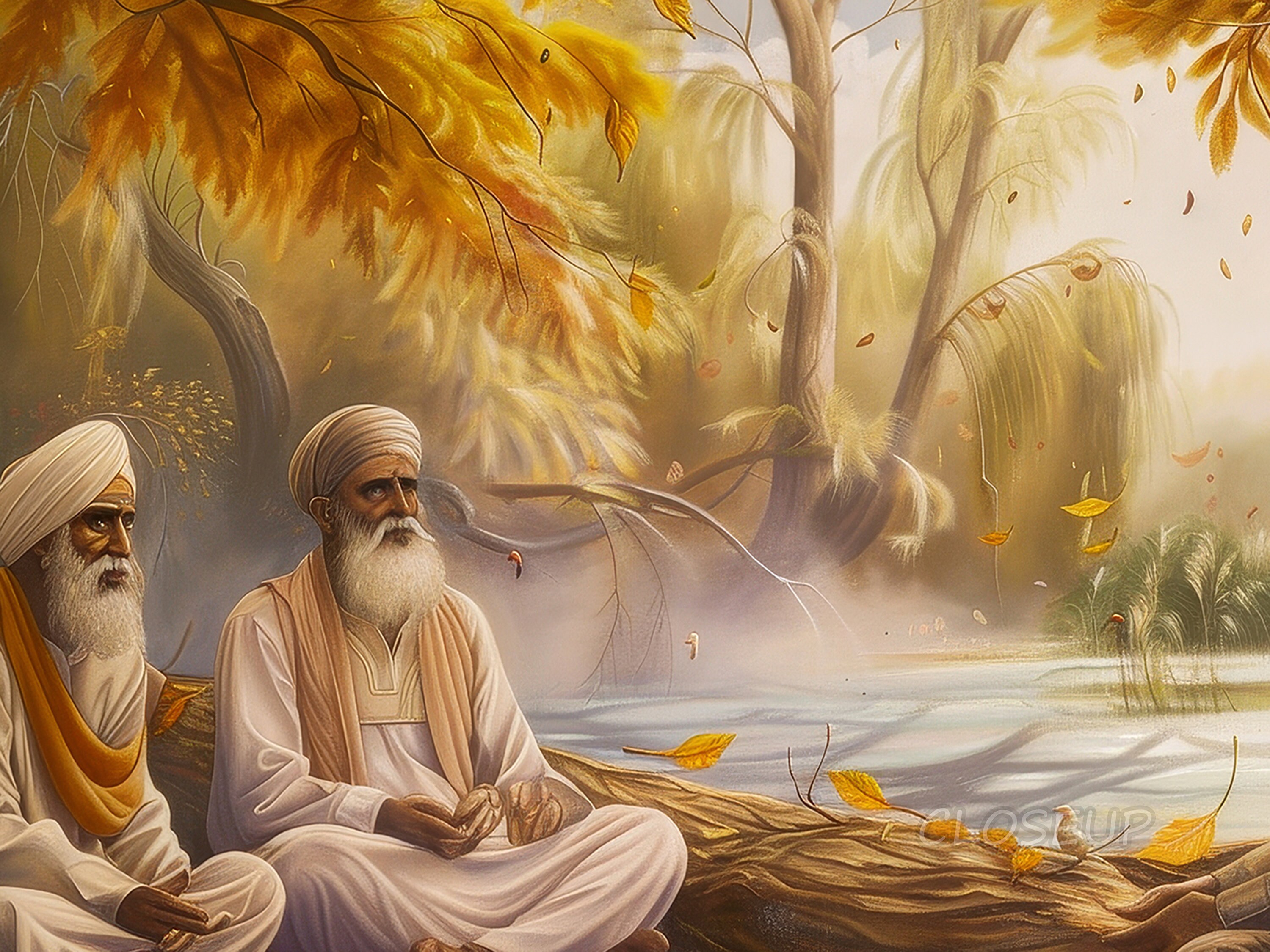 The Sikh Saints Sikh Oil Painting Poster Print Wall Decor Oil Sikh ...