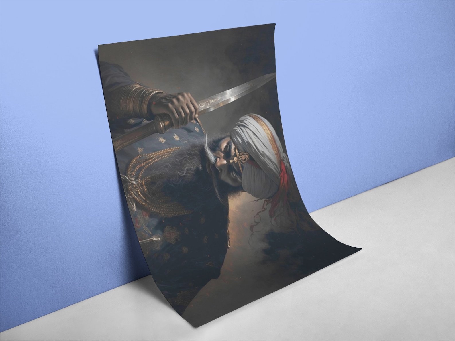 Sikh Poster - Resolute Sikh Warrior - Poster Print Wall Decor | Oil ...