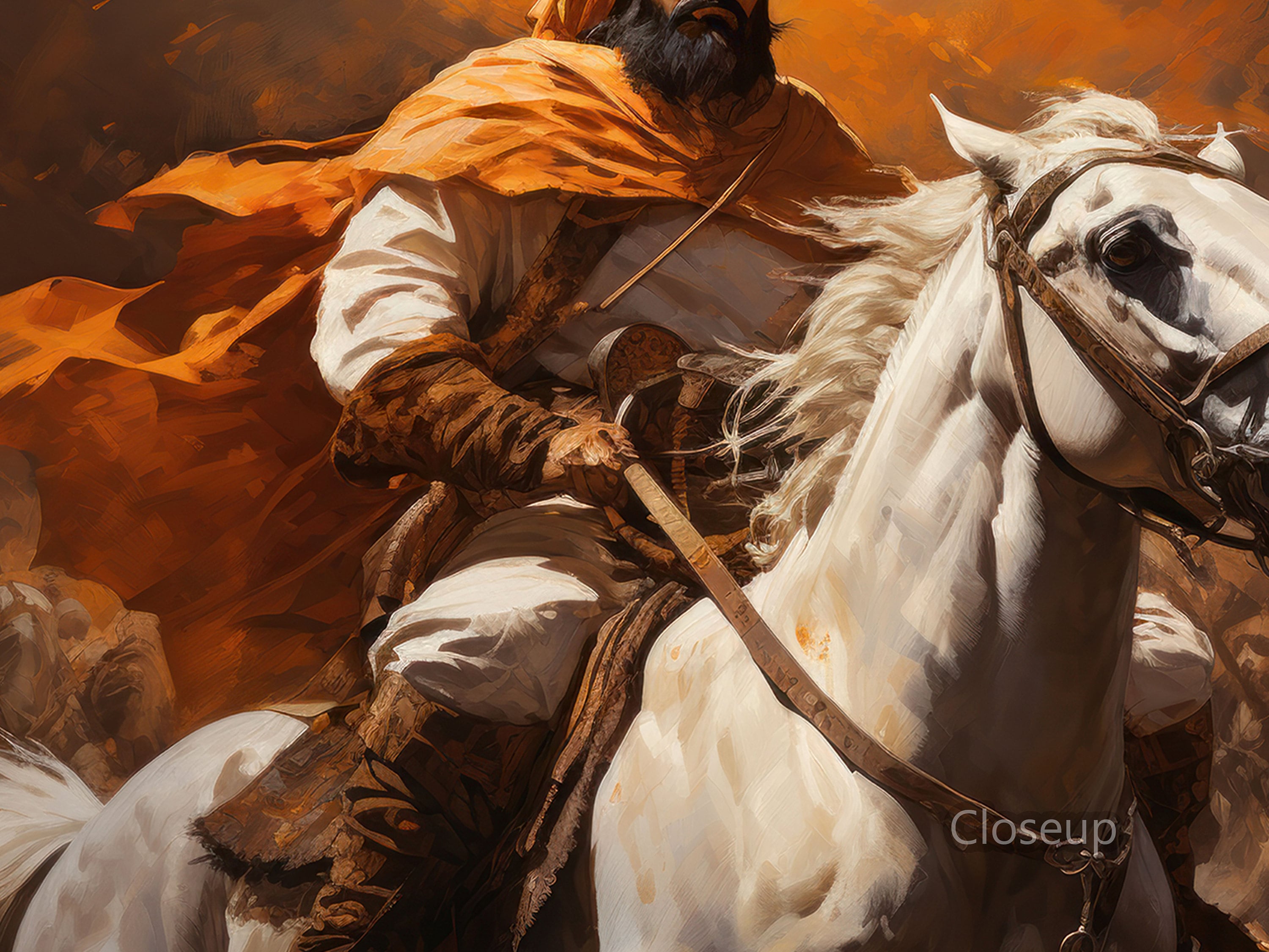 The Majestic Ride: Sikh Hero in Action - Sikh Art Digital Wall Art ...