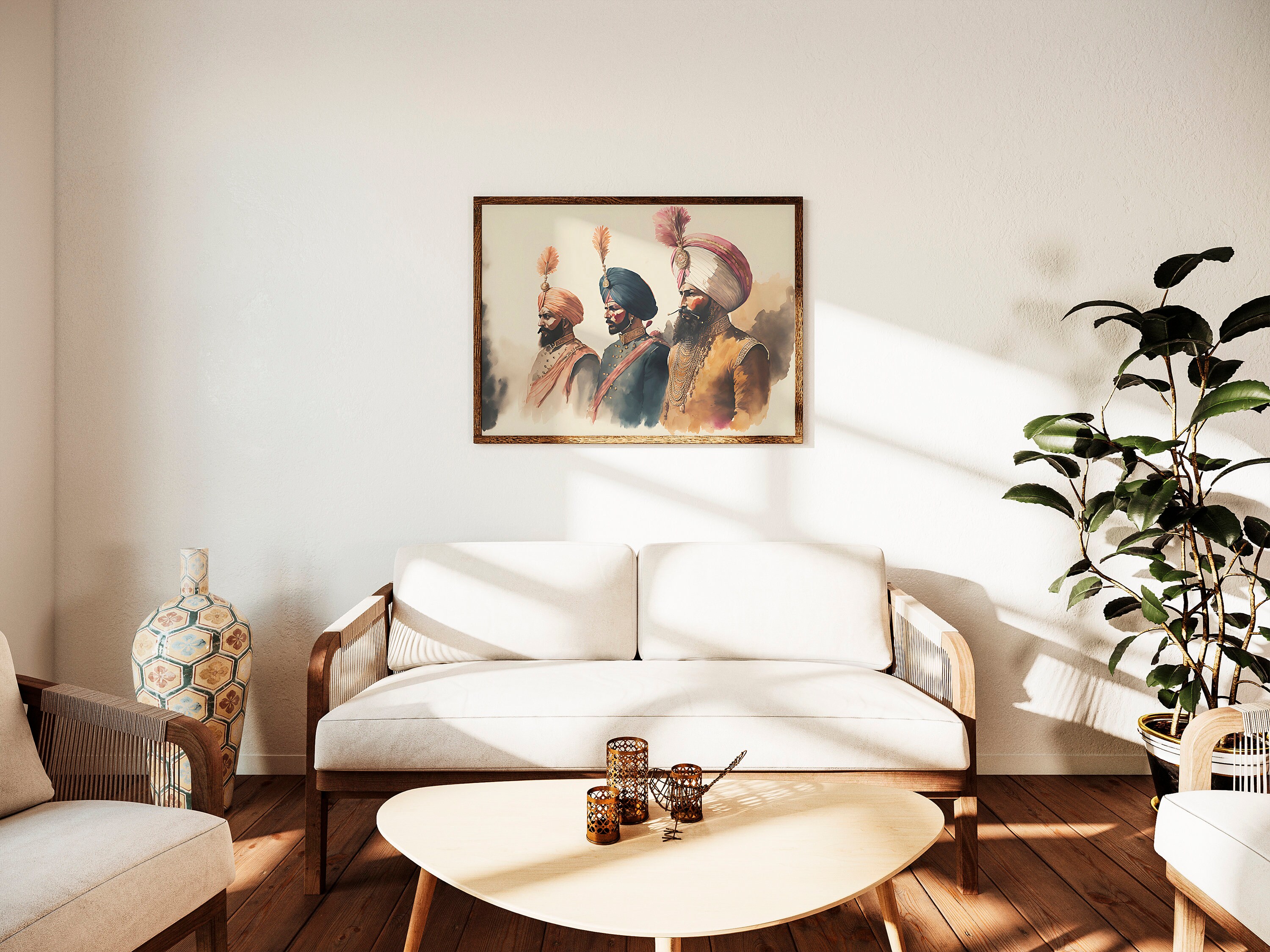 Three Wise Men: Sikh Brothers in Unity Sikh Art Digital Wall Art ...